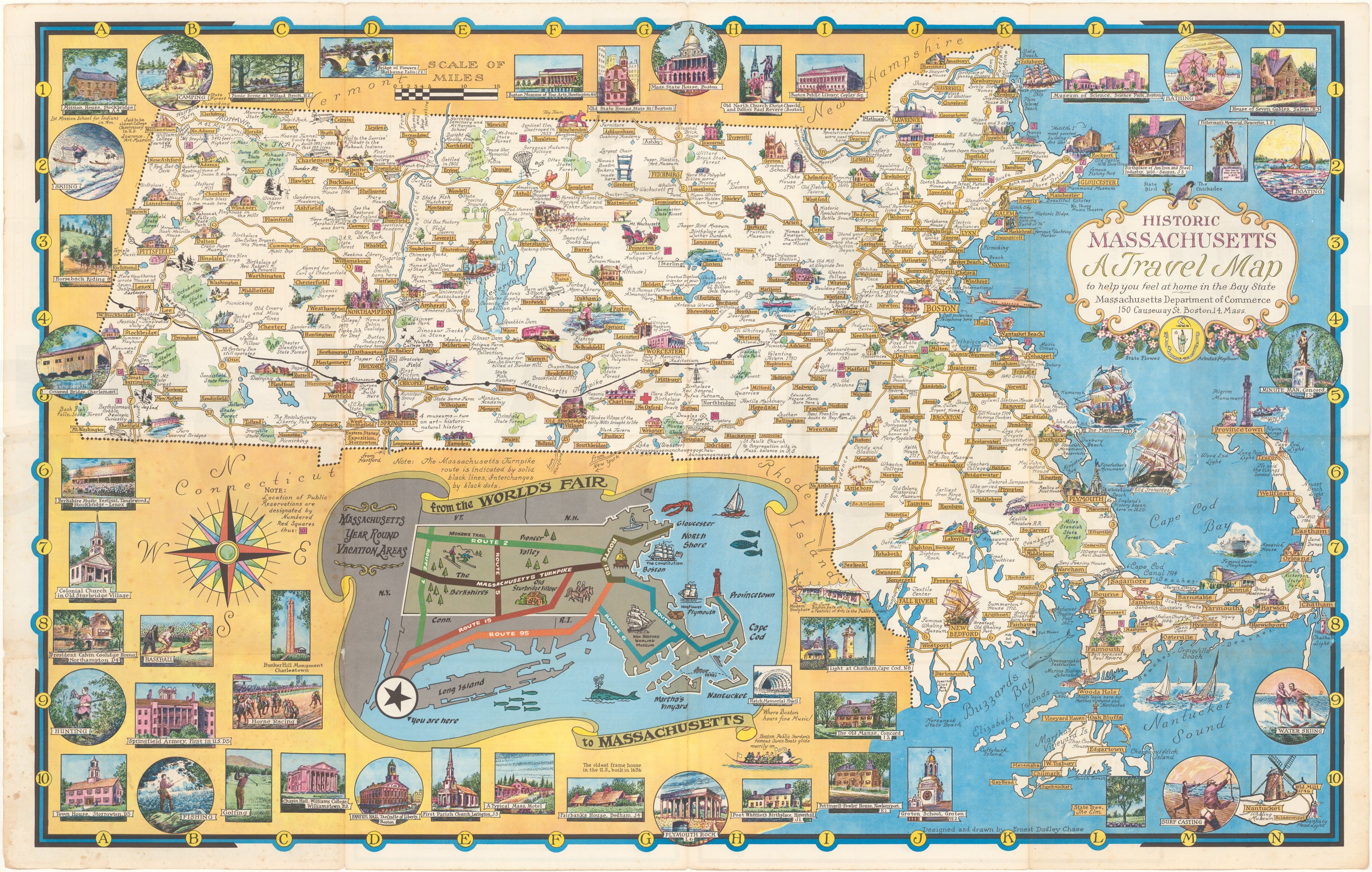 Historic Massachusetts Travel Map 1964 – WardMaps LLC
