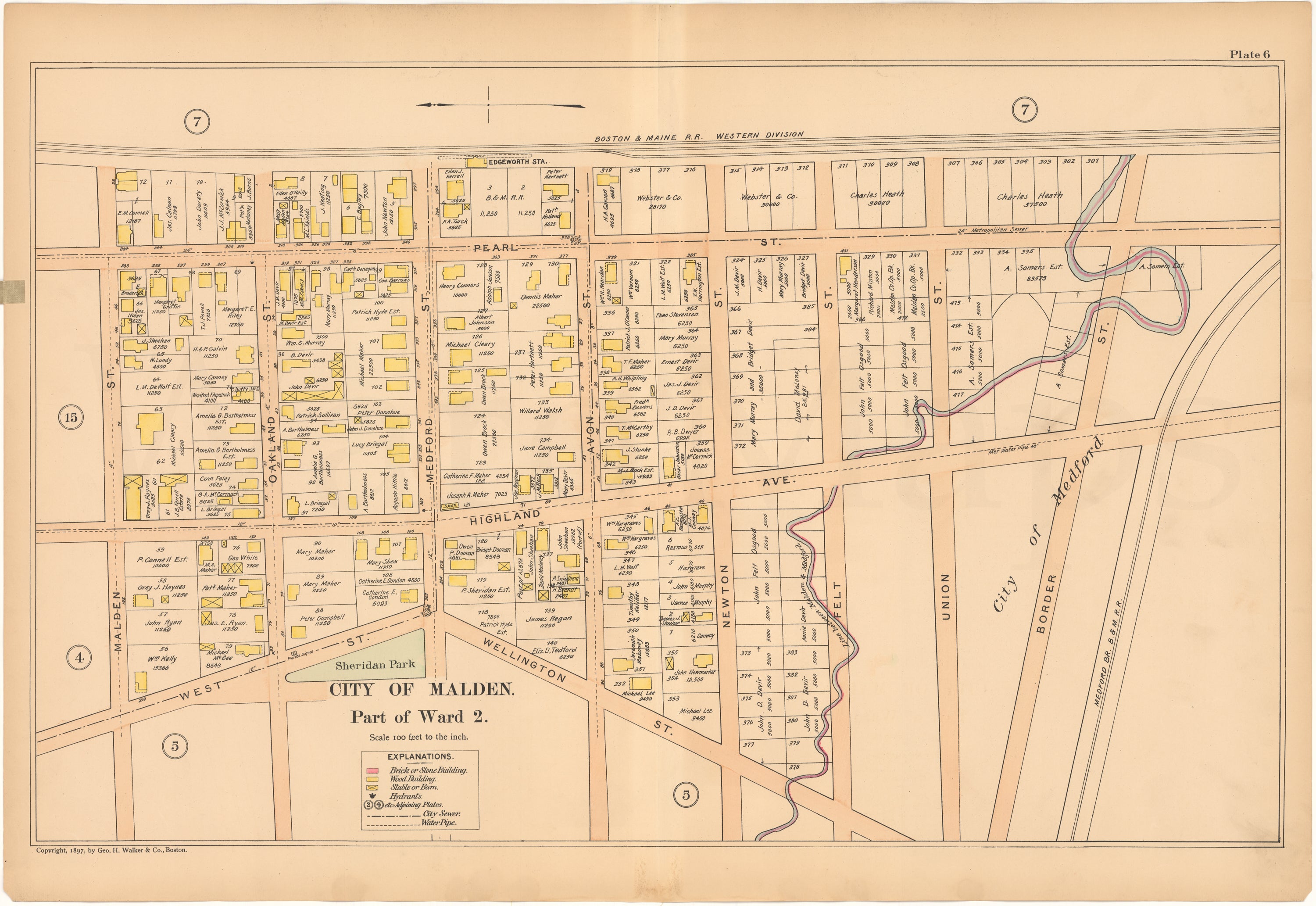 Malden Massachusetts 1897 Plate 06 Wardmaps Llc