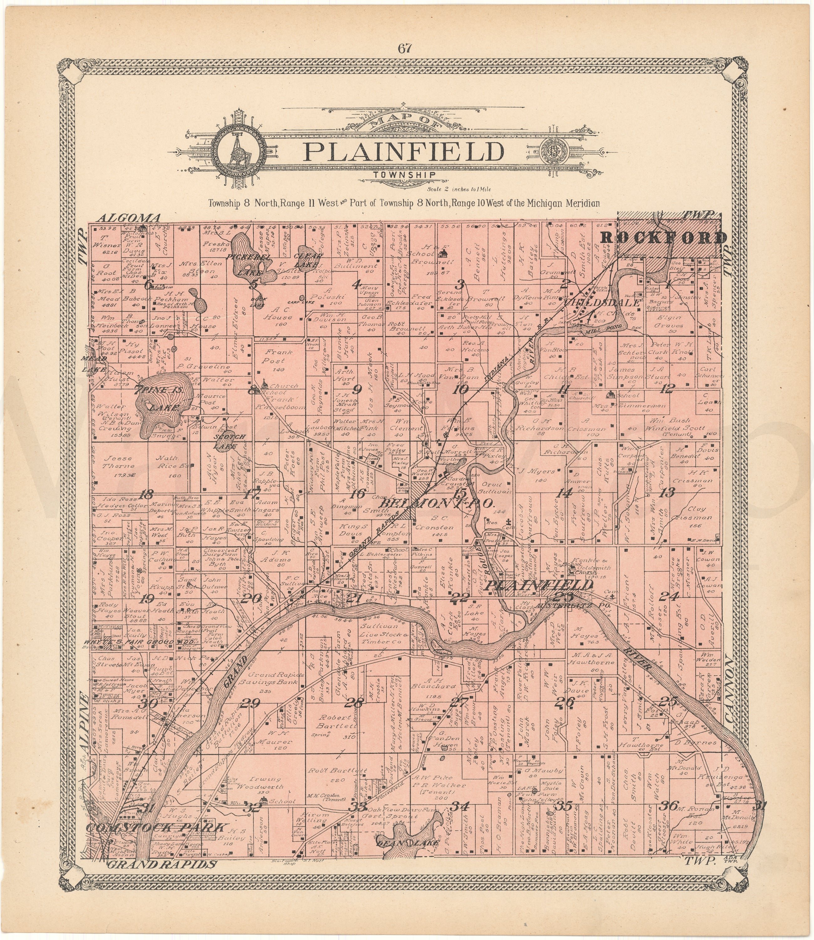 Plainfield Township, Michigan 1907 – WardMaps LLC