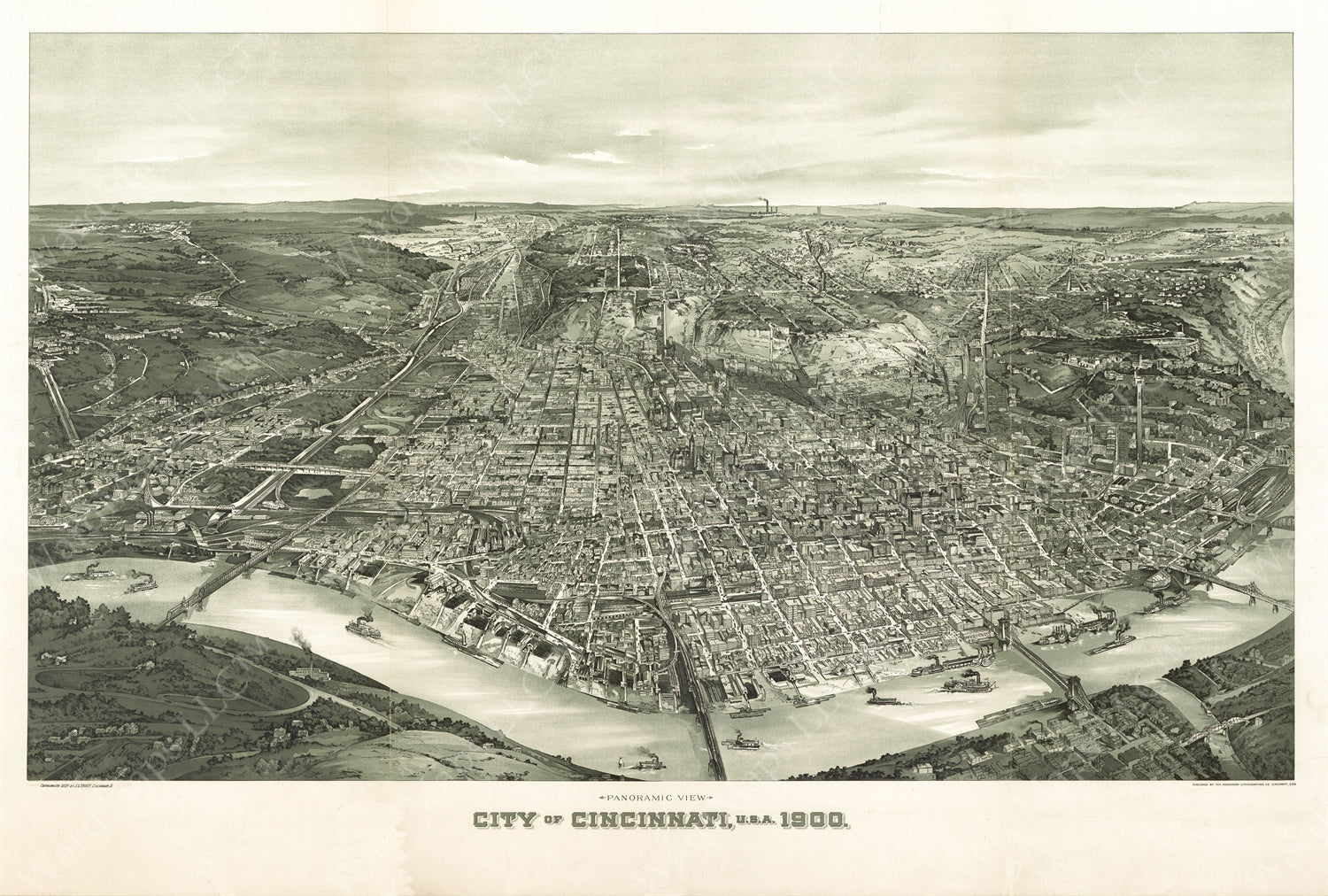 Cincinnati Ohio 1900 Wardmaps Llc