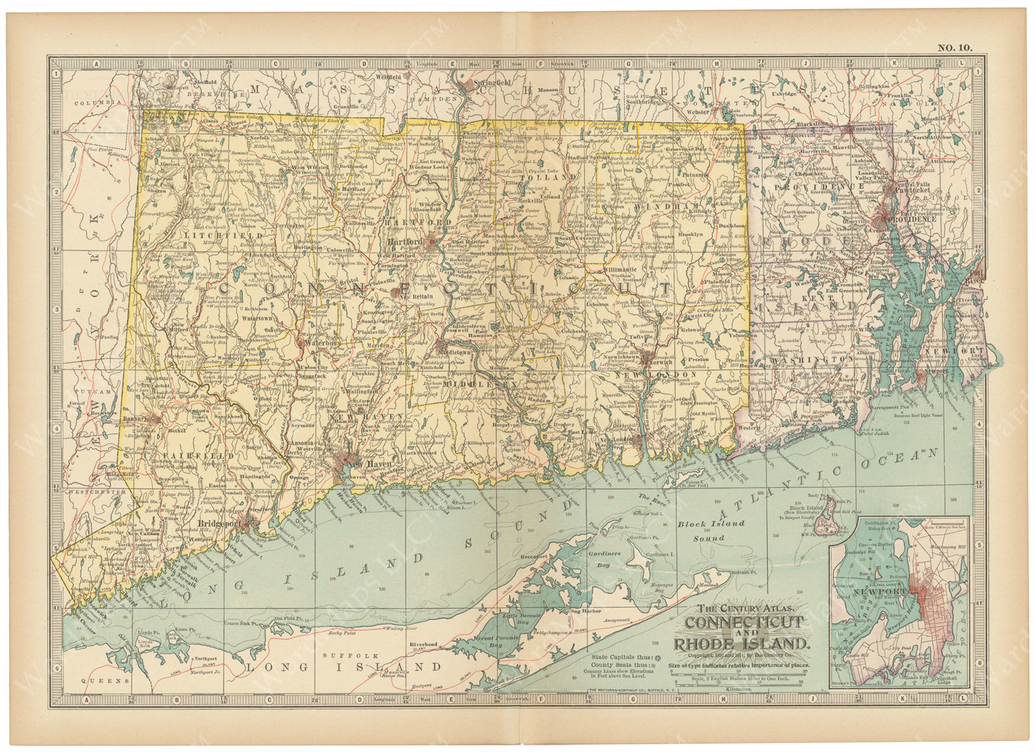 Connecticut and Rhode Island 1914 – WardMaps LLC