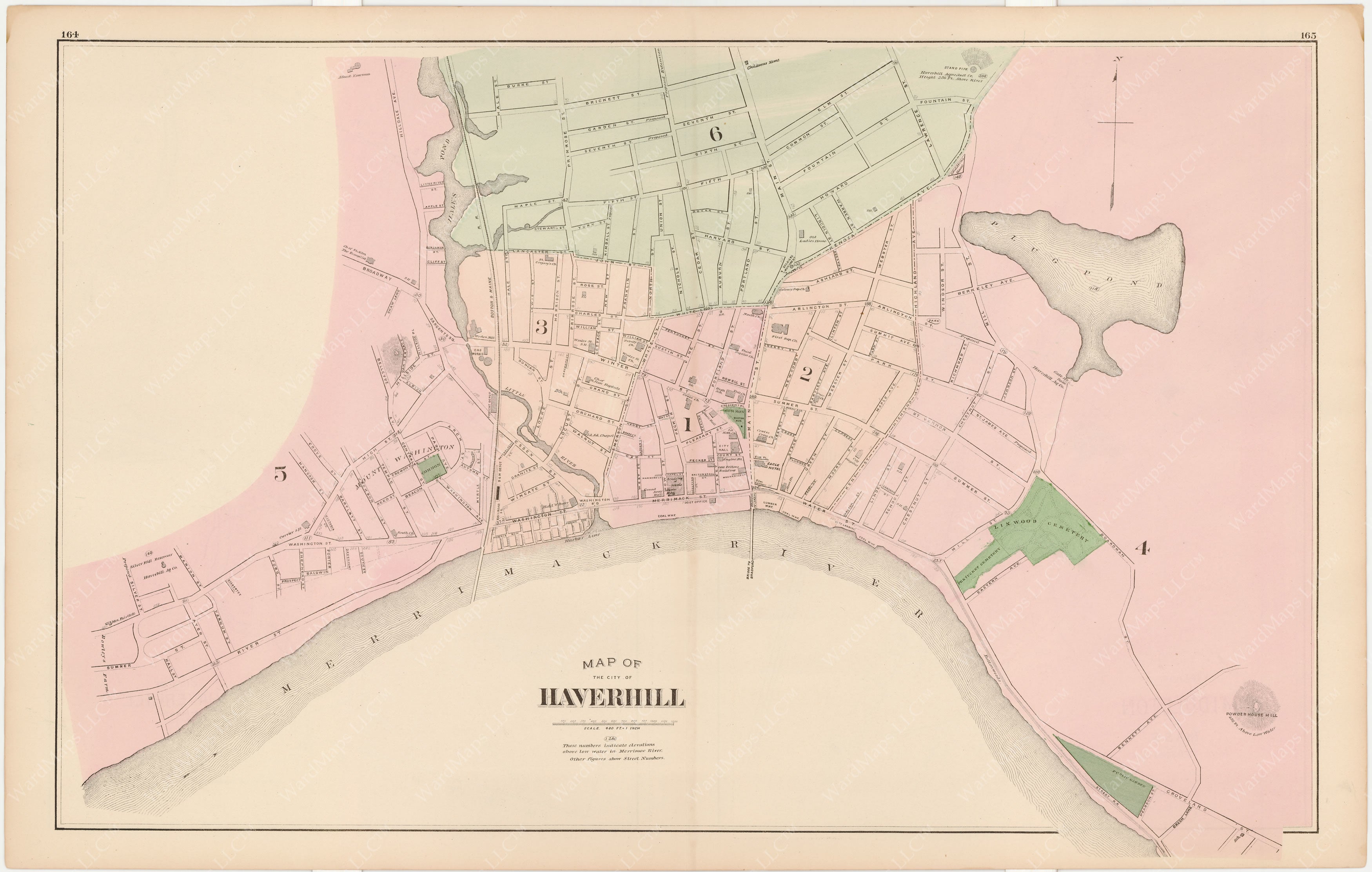 Haverhill Ma Map Haverhill MA 1876 Vintage City Maps