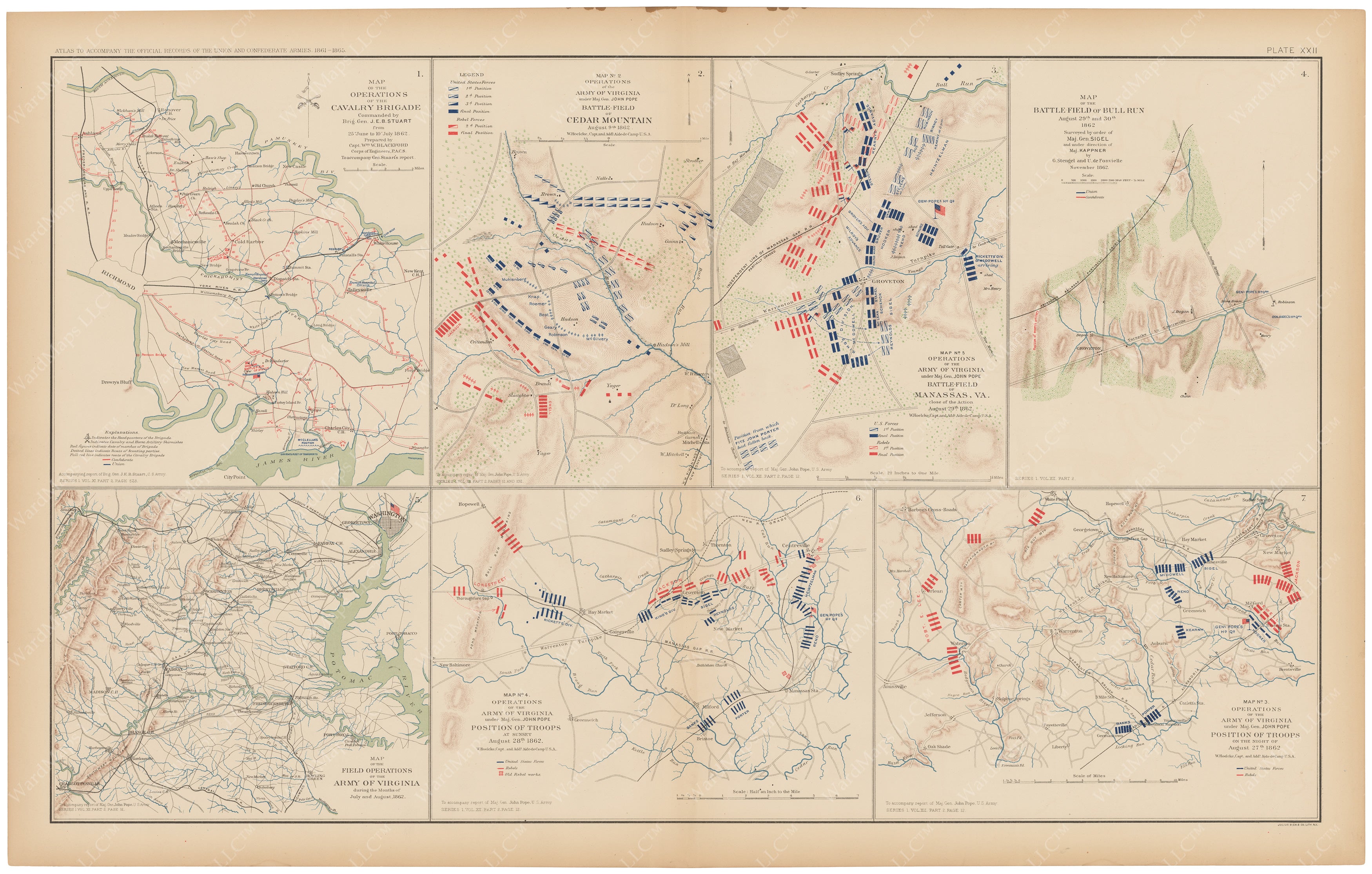 Civil War Atlas 1895 Plate 022: Battles in Virginia – WardMaps LLC