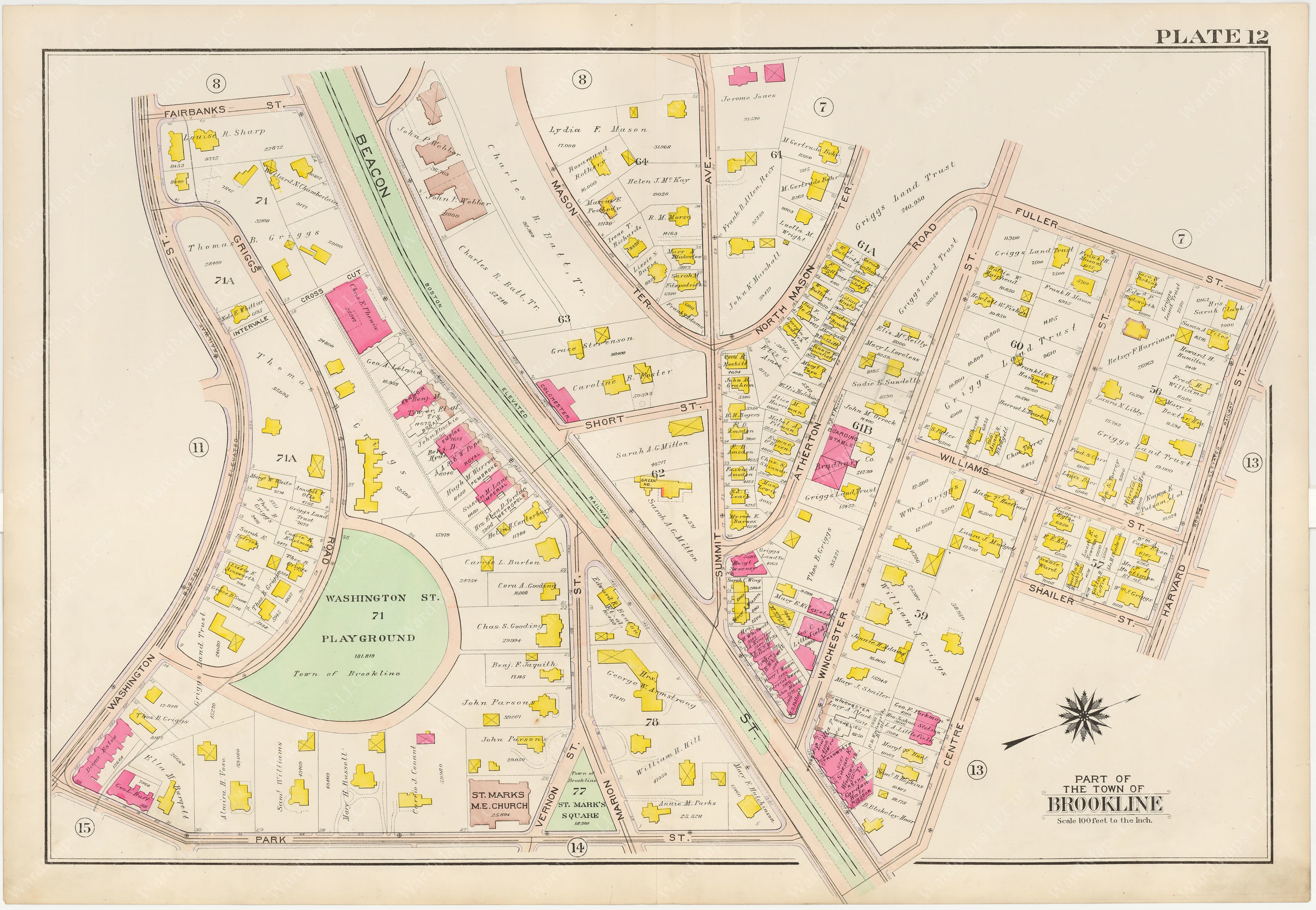 Brookline, Massachusetts 1907 Plate 012 – WardMaps LLC