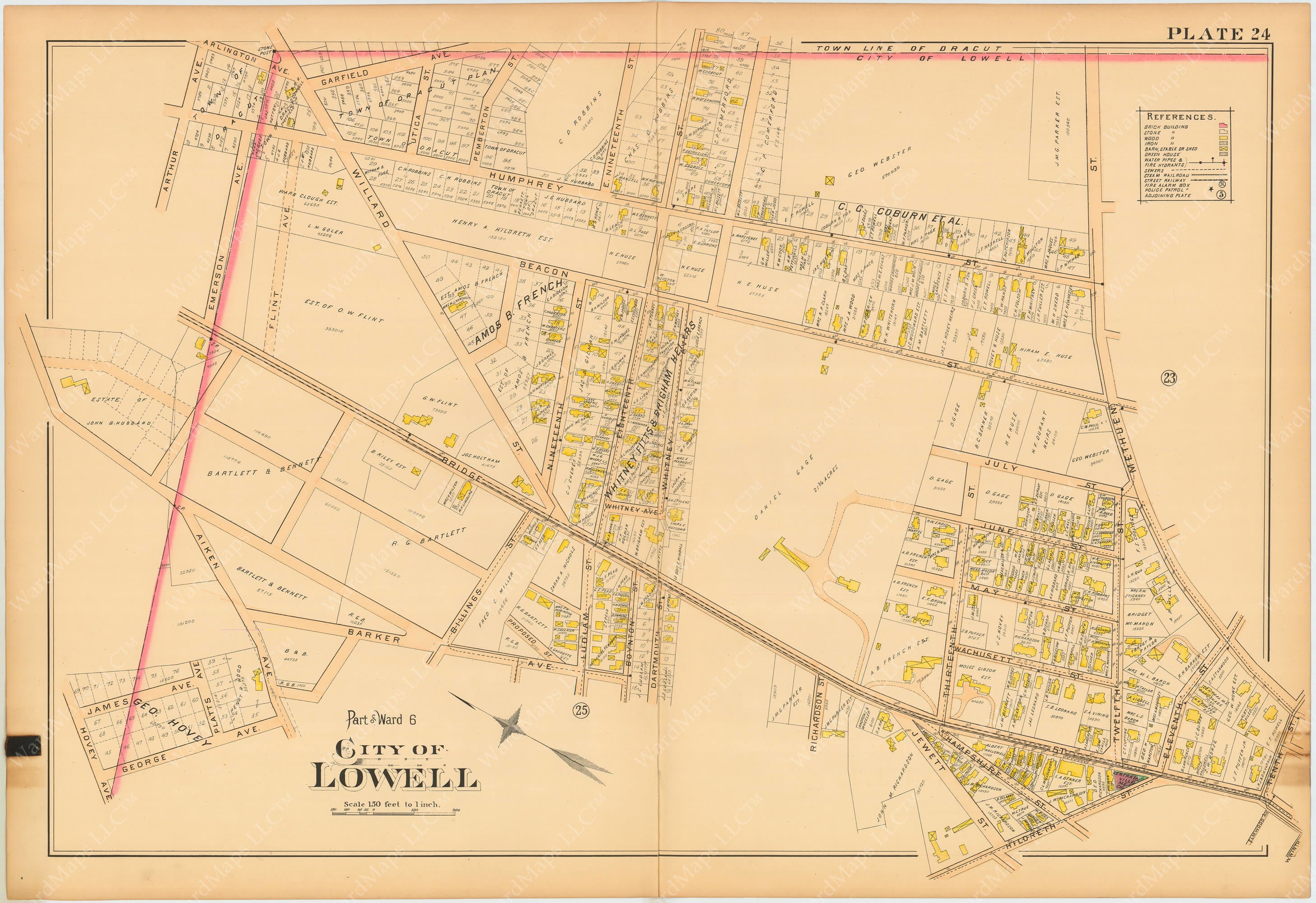 Lowell Massachusetts 1896 Plate 024 Wardmaps Llc