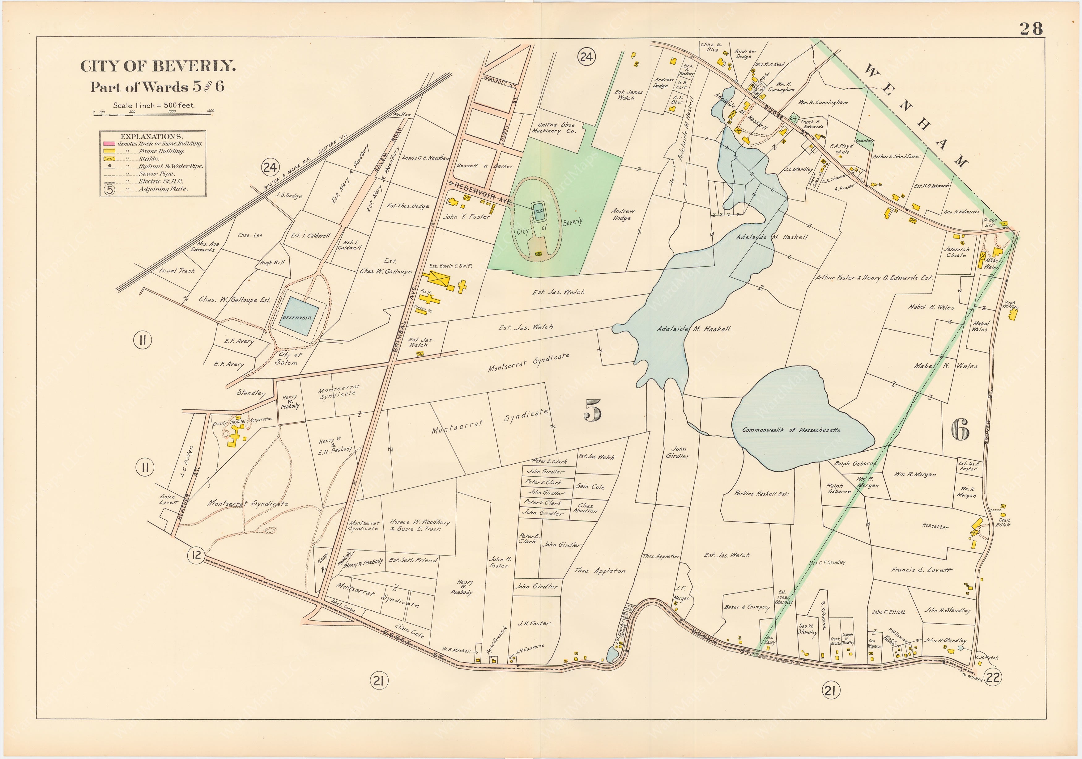 Beverly, Massachusetts 1907 Plate 028 – WardMaps LLC