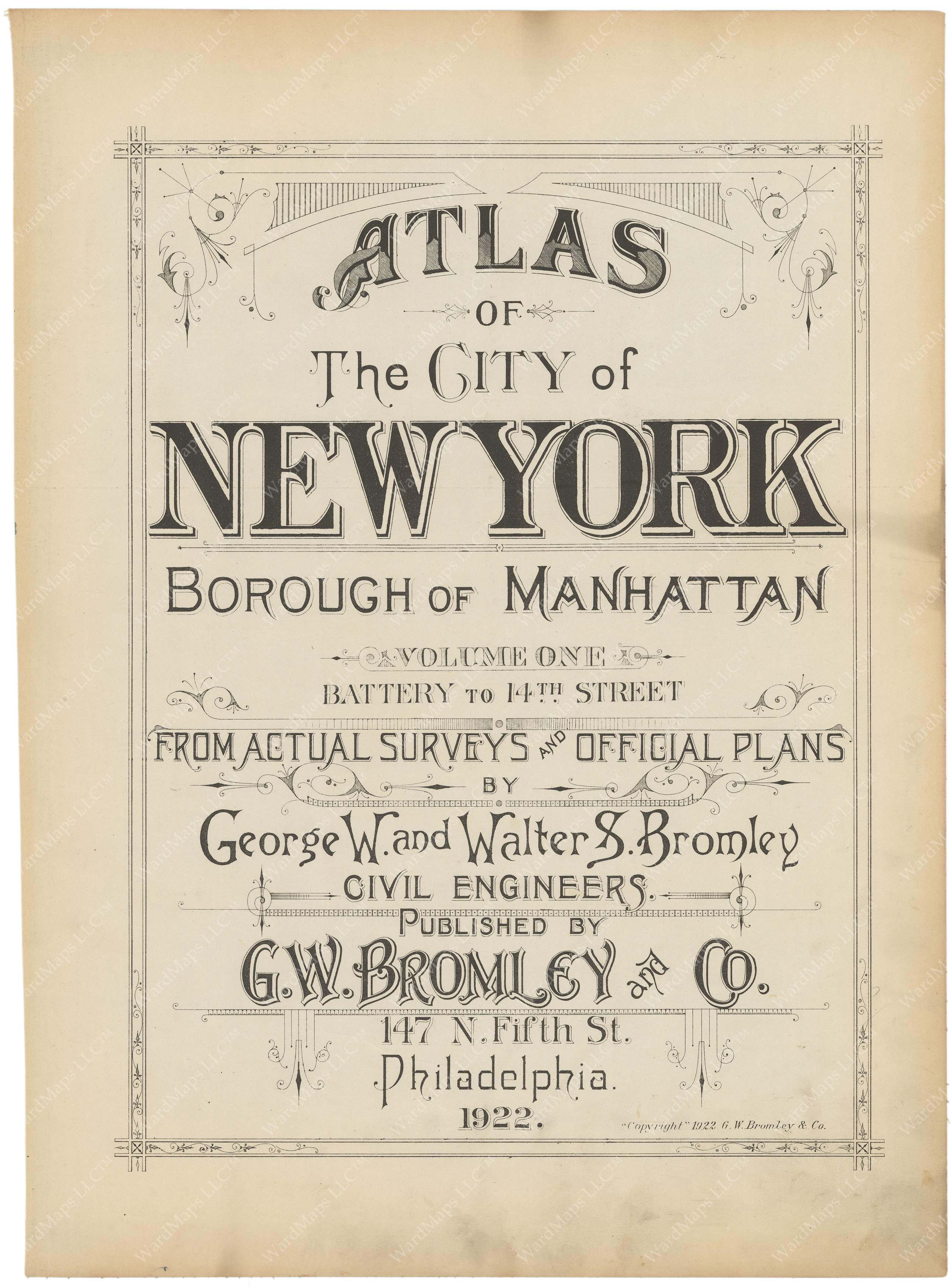 Atlas of Manhattan, New York, Vol. 1, 1922 – WardMaps LLC