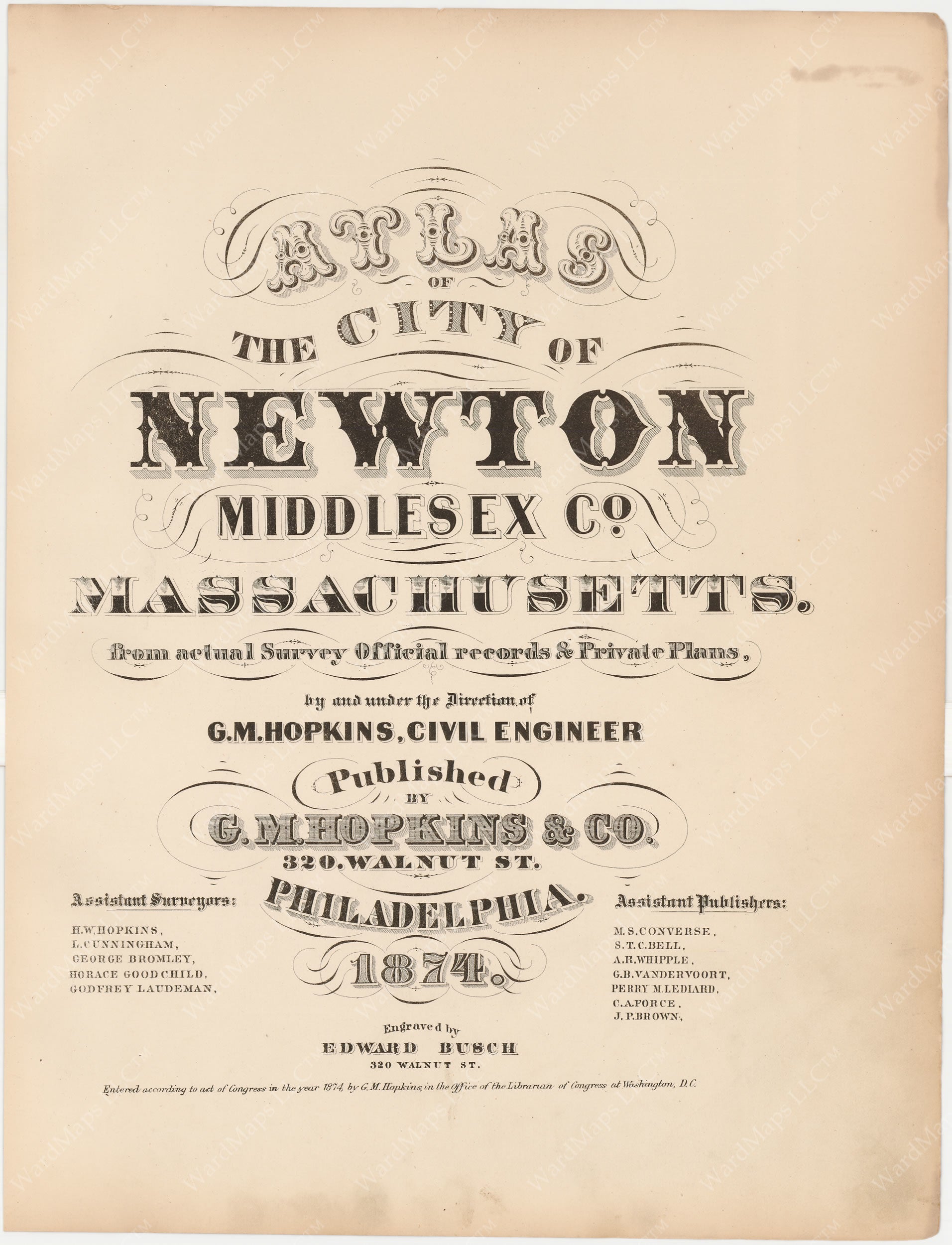 Atlas of Newton, Massachusetts 1874 (Hopkins) – WardMaps LLC