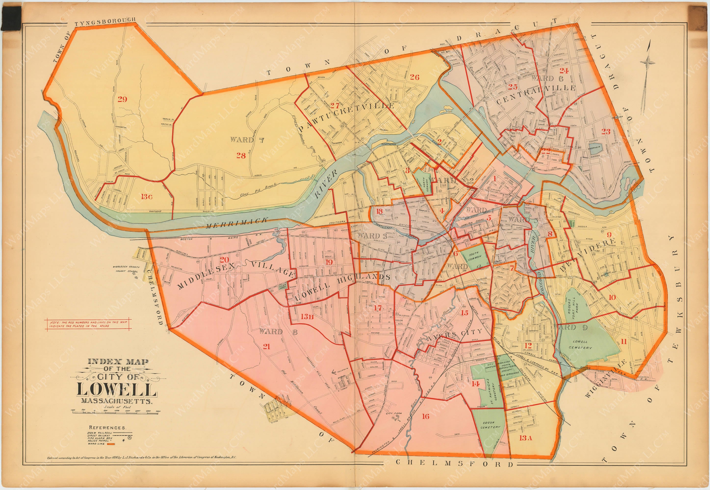 Atlas of Lowell, Massachusetts 1896 – WardMaps LLC