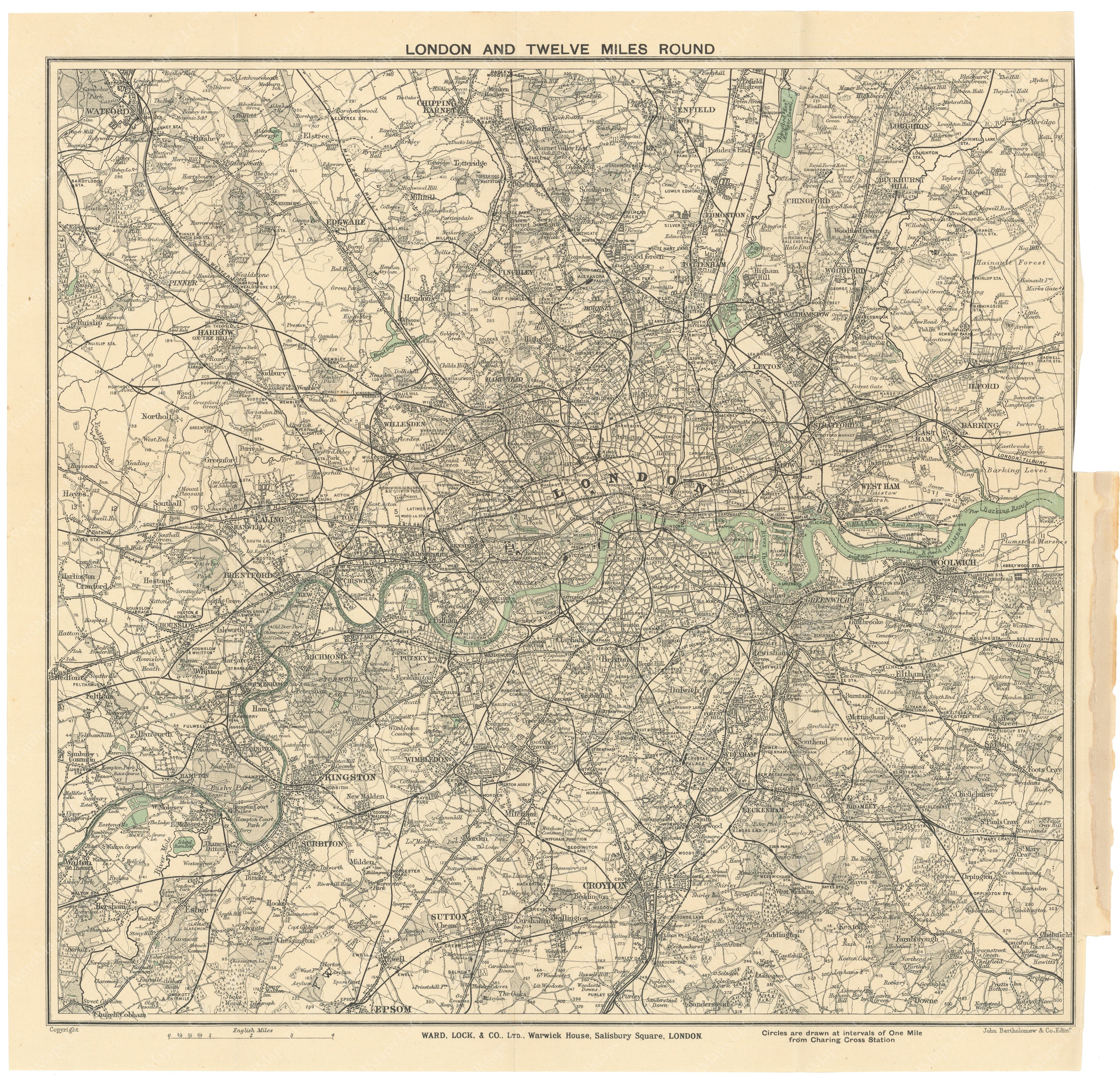 London, England 1912 – WardMaps LLC
