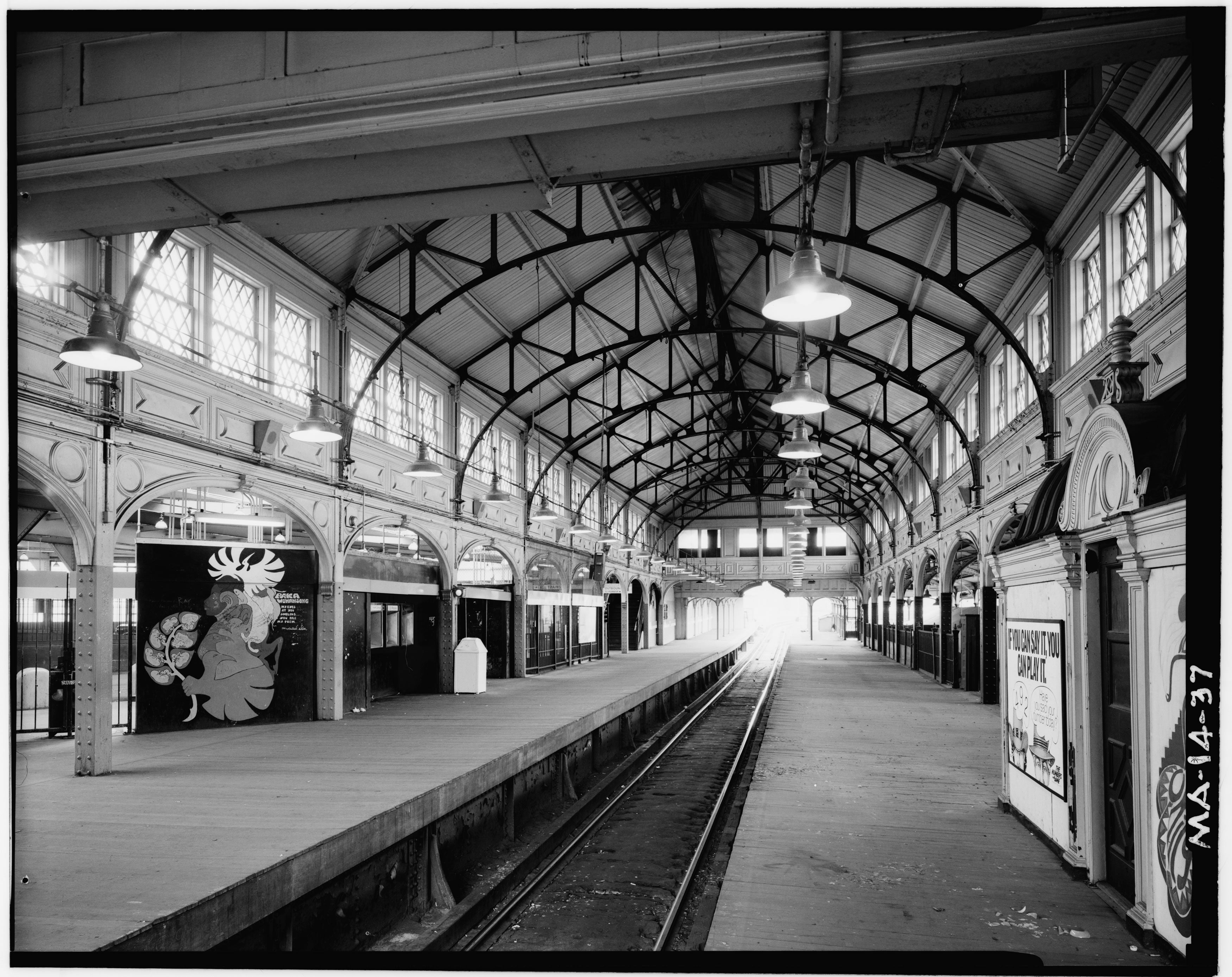 Dudley Station, Boston, Massachusetts 1982: Rapid Transit Platform Sou ...