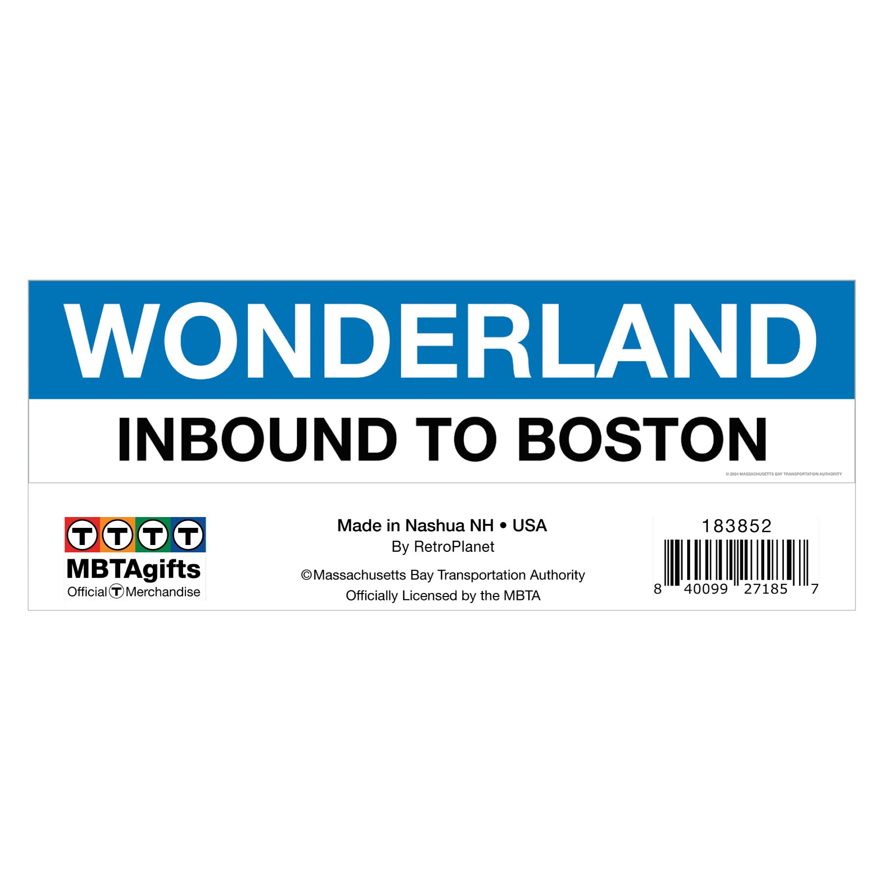 MBTA Wonderland Blue Line Station Sticker – WardMaps LLC