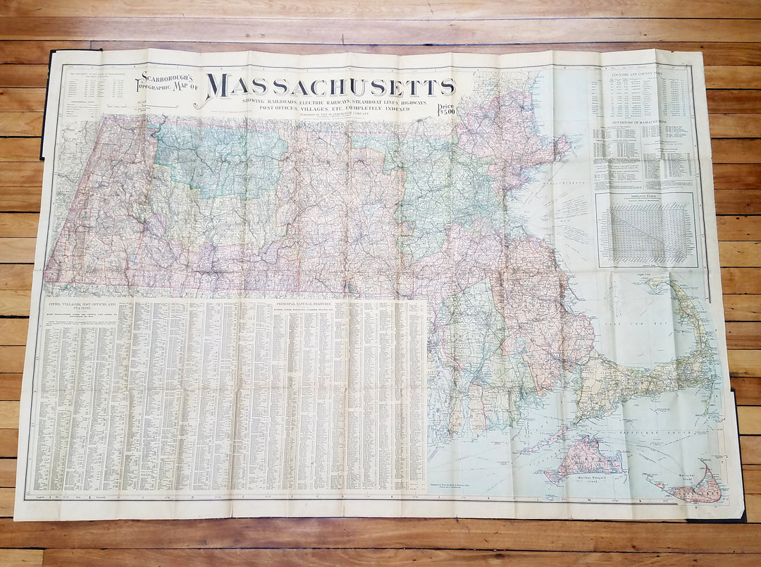 Massachusetts 1903 Folding Wall Map – WardMaps LLC