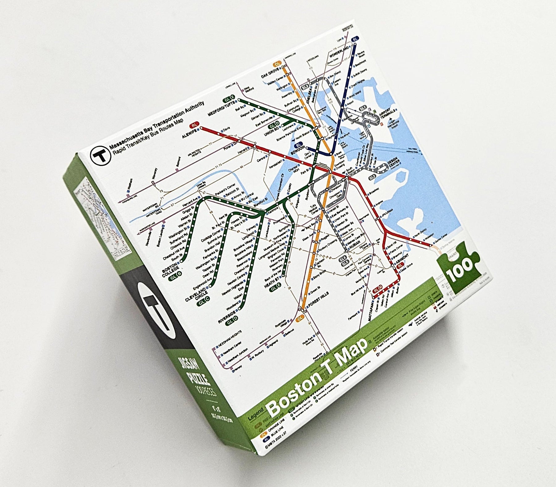 Boston MBTA Map Mini Puzzle 100 Pieces – WardMaps LLC