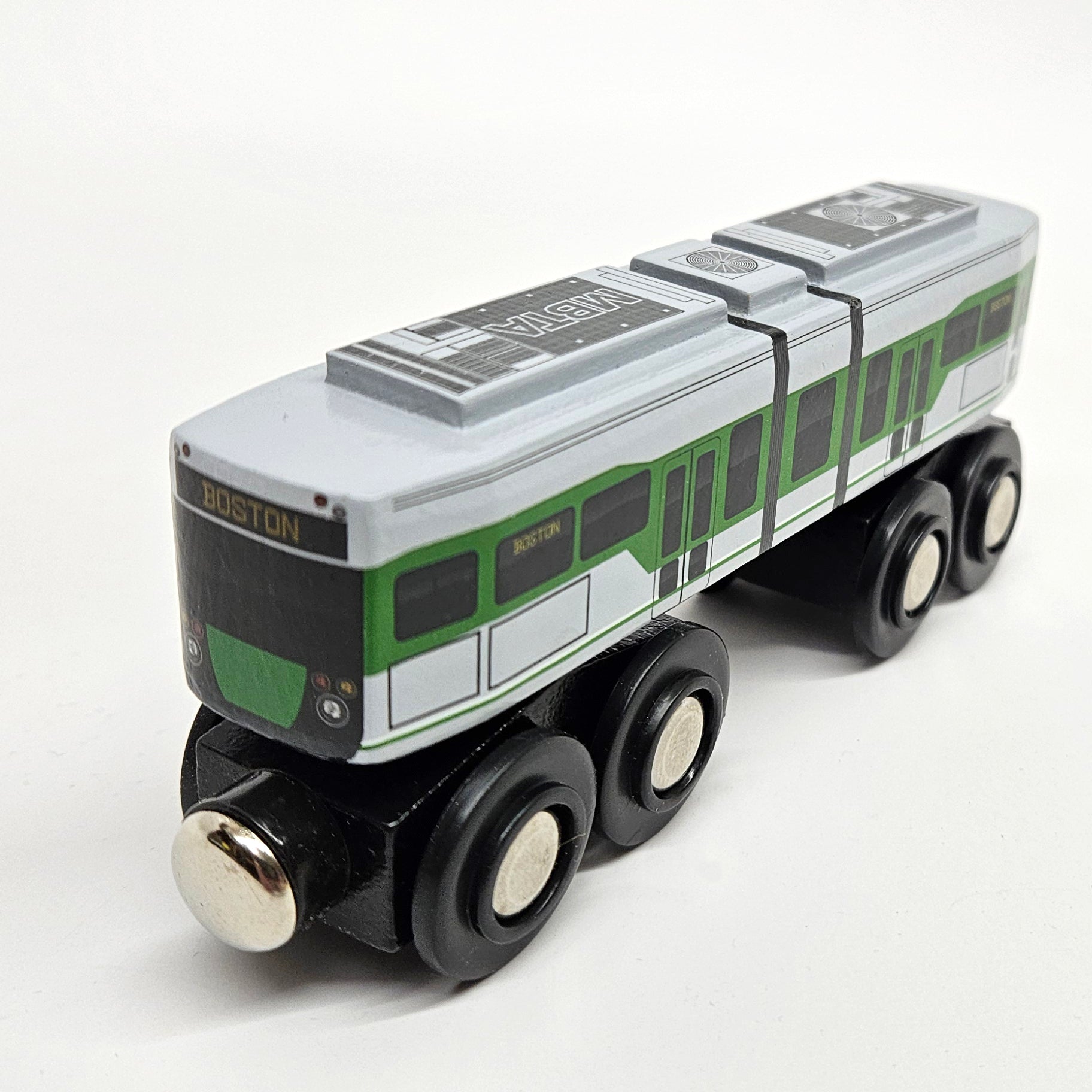 Boston MBTA Green Line Wooden Toy Train (Type 9 LRV) – WardMaps LLC