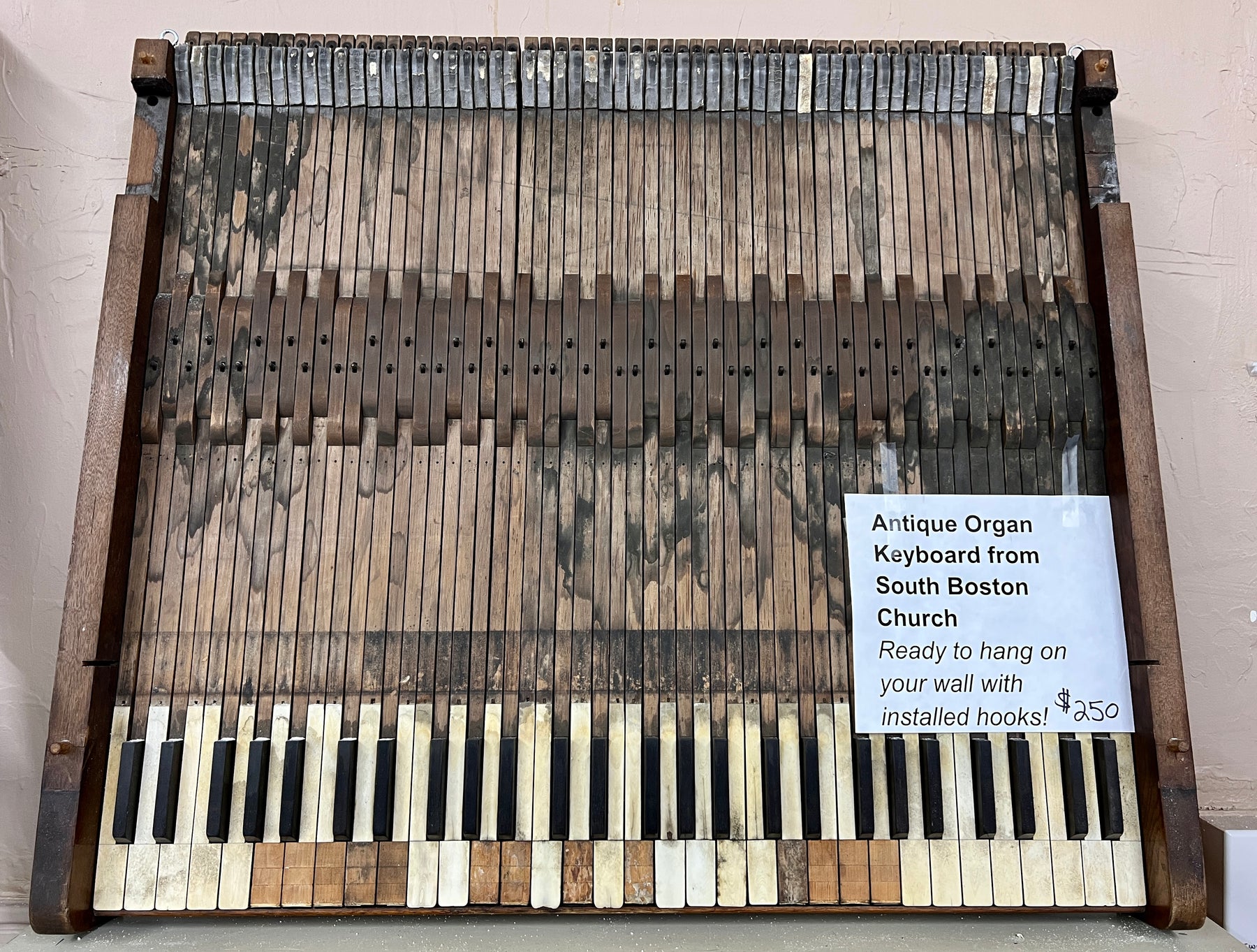 Antique South Boston, Massachusetts Church Organ Keyboard 1 – WardMaps LLC