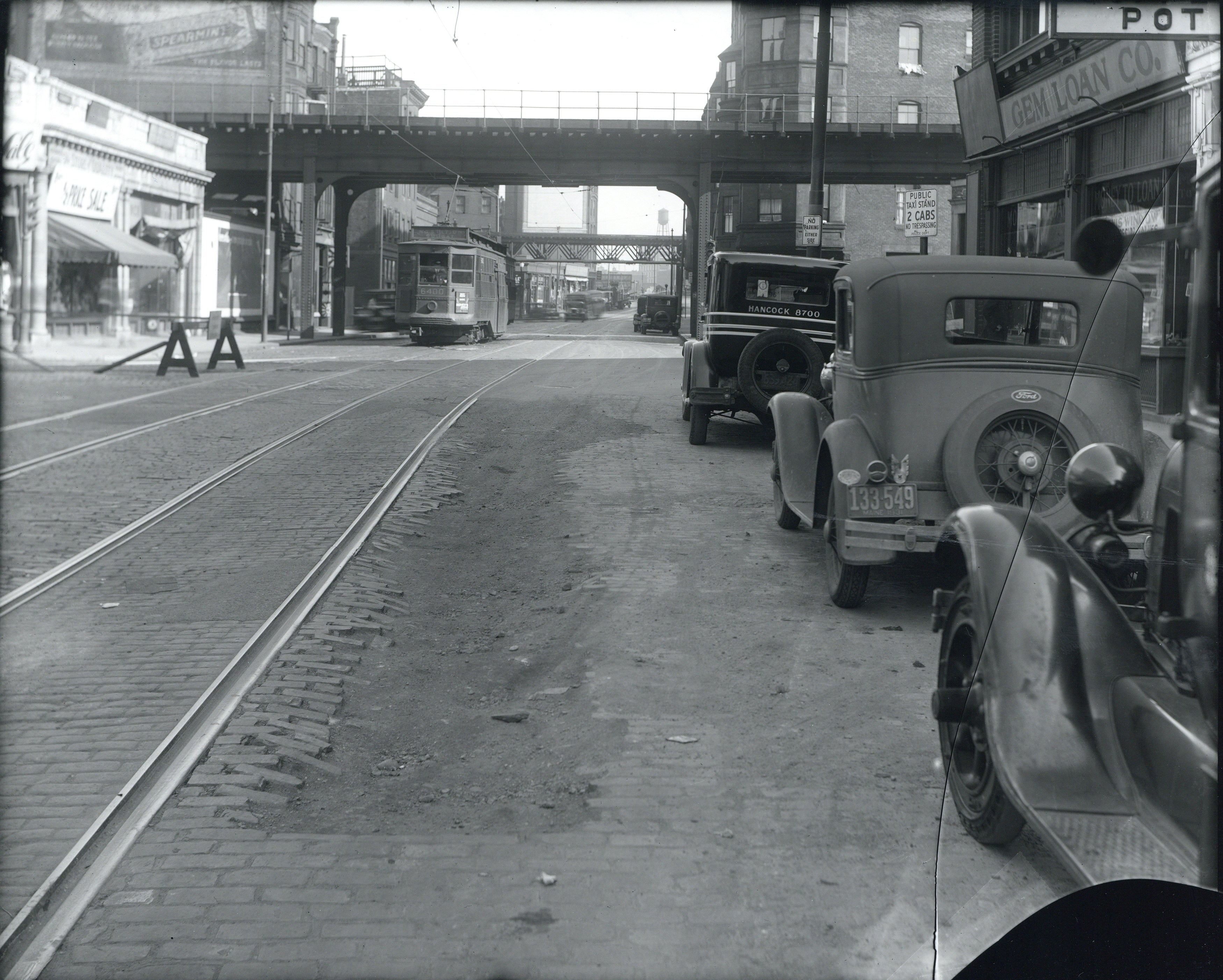 Streetcars on Broadway in South Cove, Boston Massachusetts Circa 1930s ...