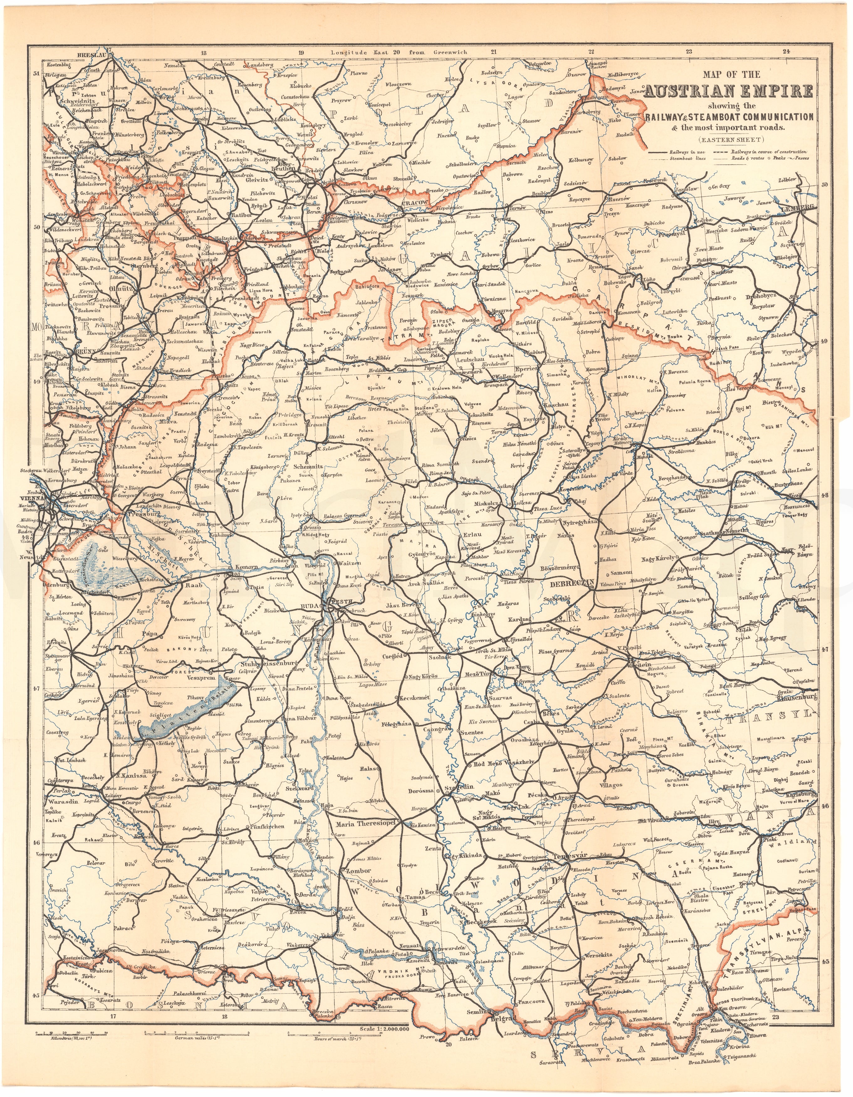 Austrian Empire (Austria-Hungary) 1896: Eastern Portion – WardMaps LLC