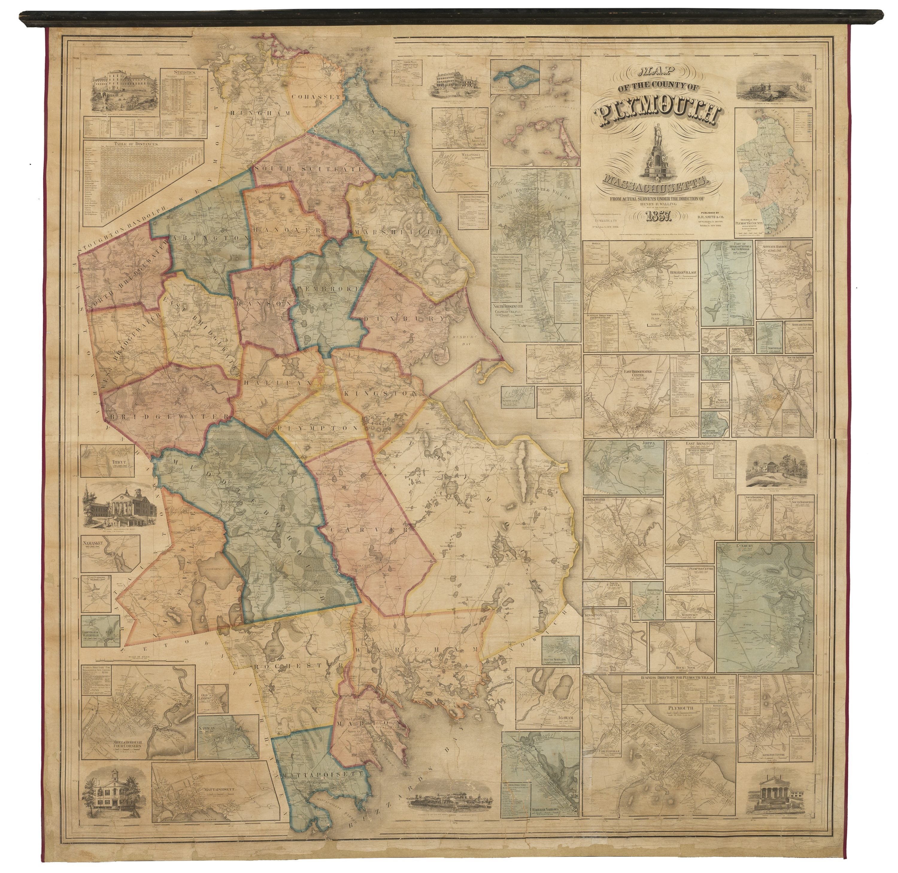 Plymouth County, Massachusetts Wall Map 1857 – WardMaps LLC