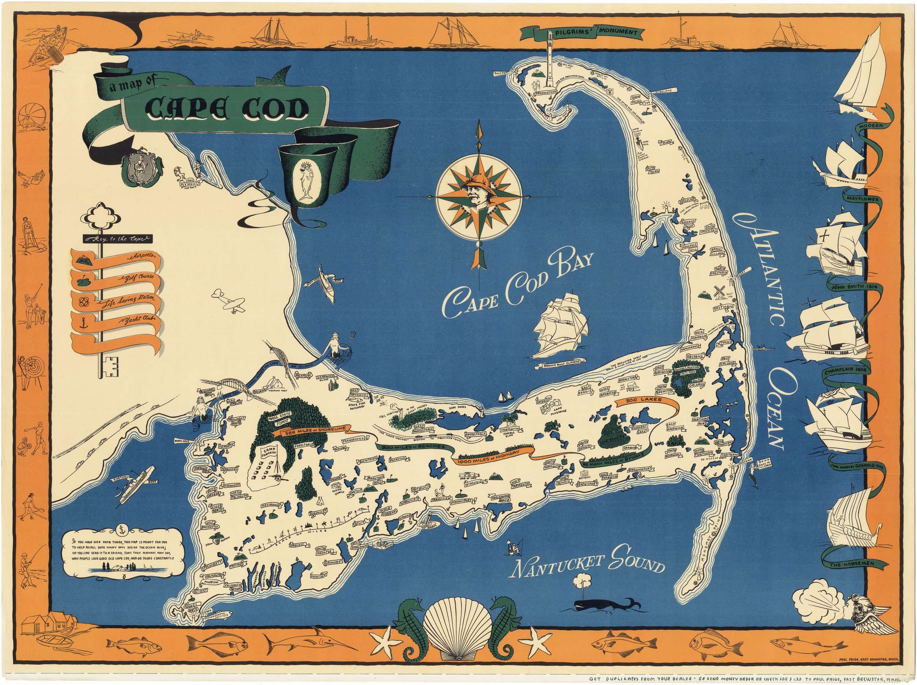 Cape Cod, Massachusetts circa 1940 – WardMaps LLC