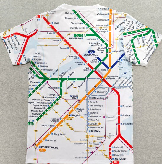 Boston MBTA Map Wrap T-Shirts – WardMaps LLC