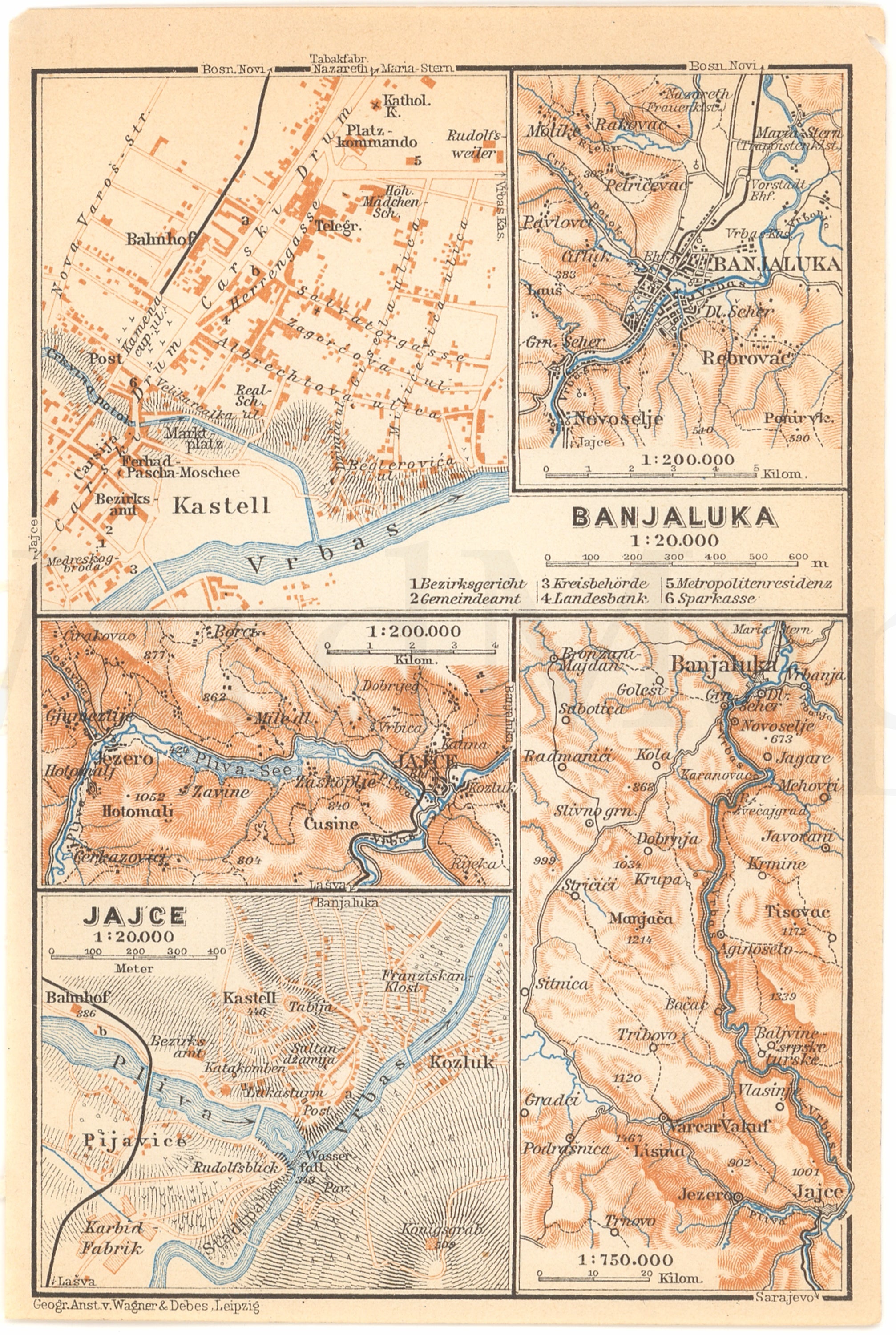 Banja Luka and Jajce, Bosnia and Herzegovina 1911 – WardMaps LLC