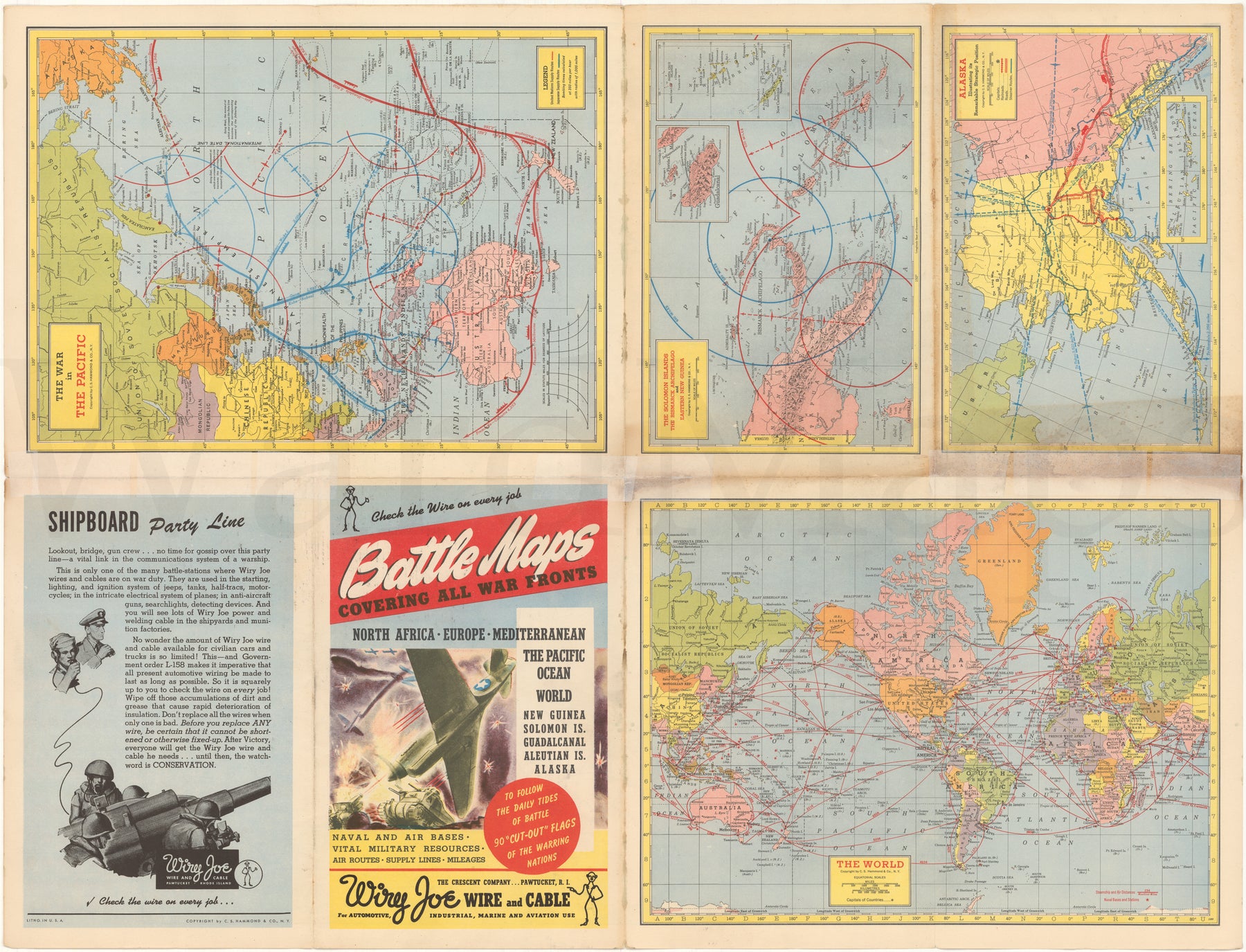 World War II Battle Maps Circa 1940s (Wirey Joe) Side A – WardMaps LLC