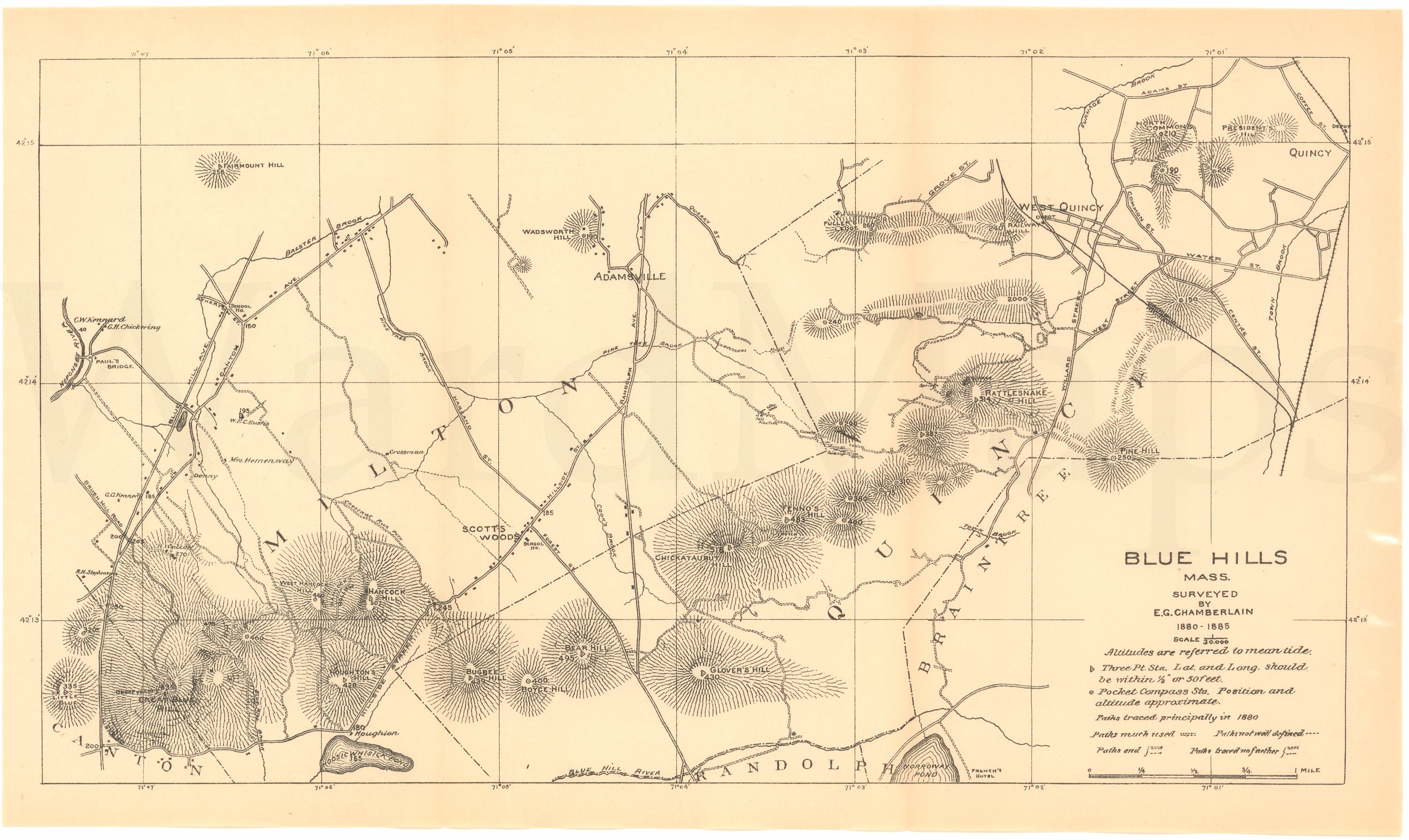Blue Hills, Massachusetts 1880-1885 – WardMaps LLC