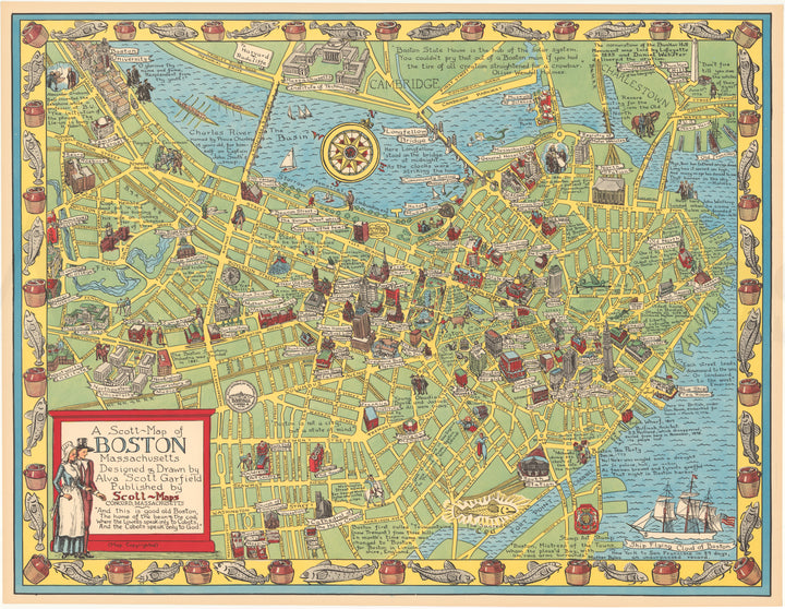 Boston, Massachusetts (Scott Map) circa Early 20th Century – WardMaps LLC