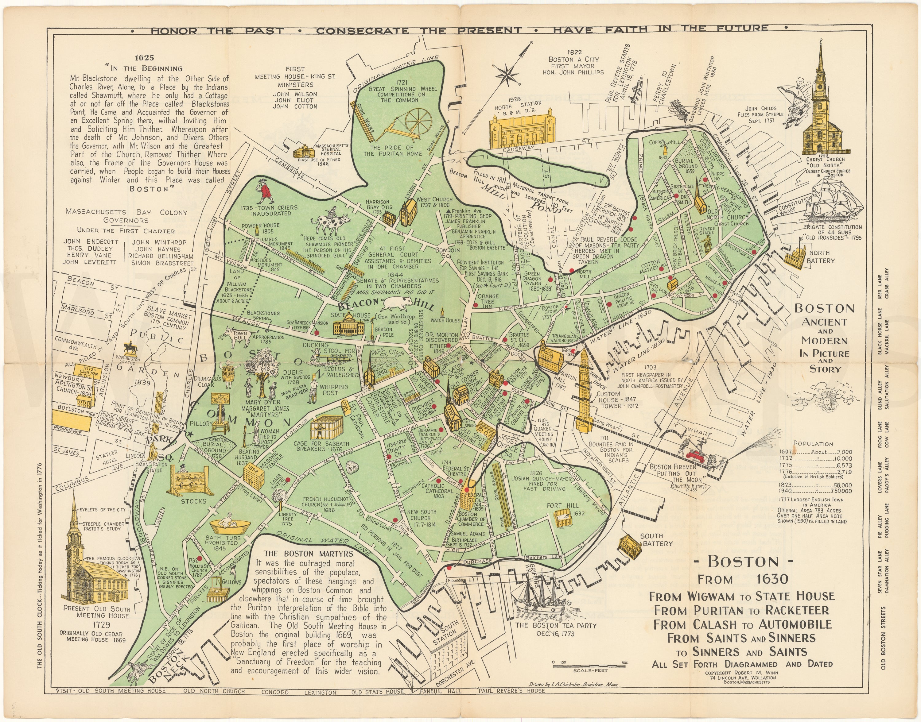 Boston, Massachusetts From 1630 (Published circa 1940) – WardMaps LLC