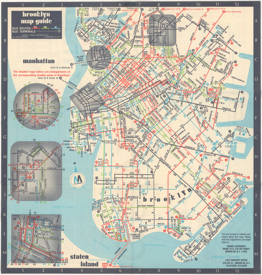 Brooklyn, New York Bus System Map 1969 – WardMaps LLC
