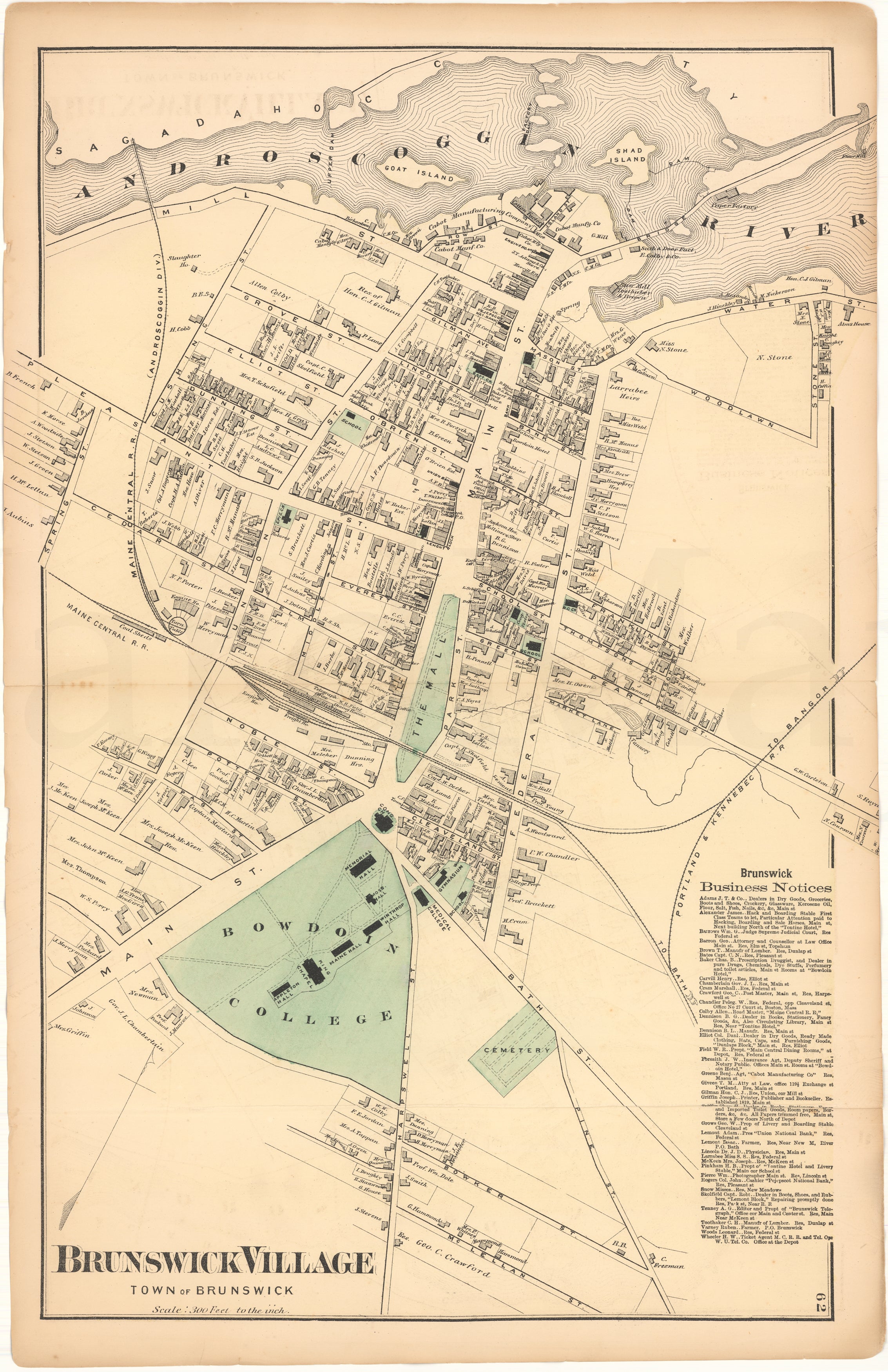 Brunswick Center, Maine 1871 – WardMaps LLC