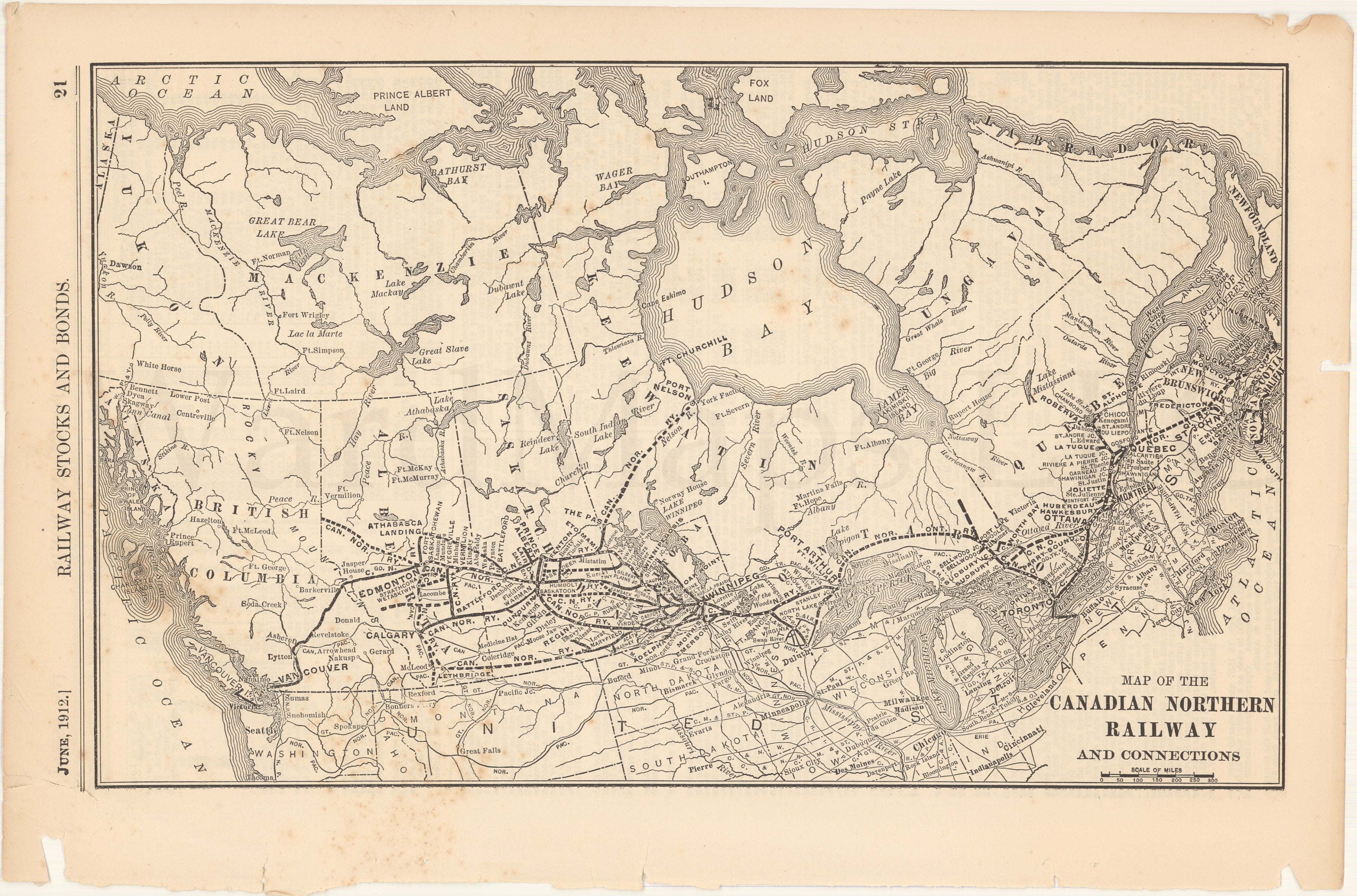 Canadian Northern Railway and Connections 1912 – WardMaps LLC