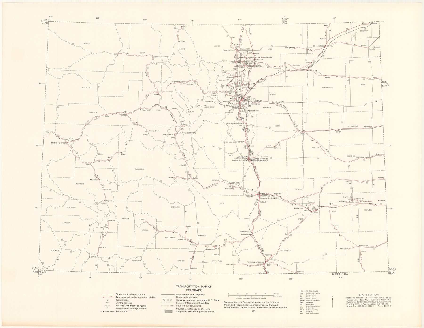 Colorado Transportation Map 1975: State Edition – WardMaps LLC