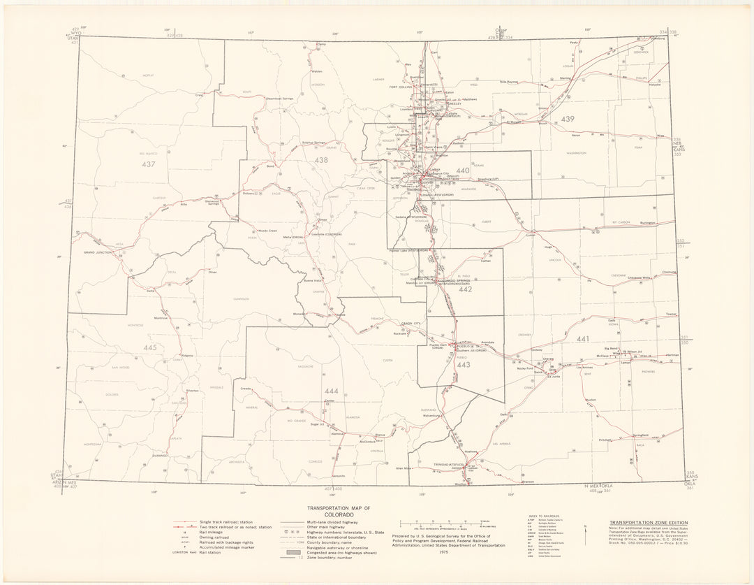 Colorado Transportation Map 1975: Zone Edition – WardMaps LLC