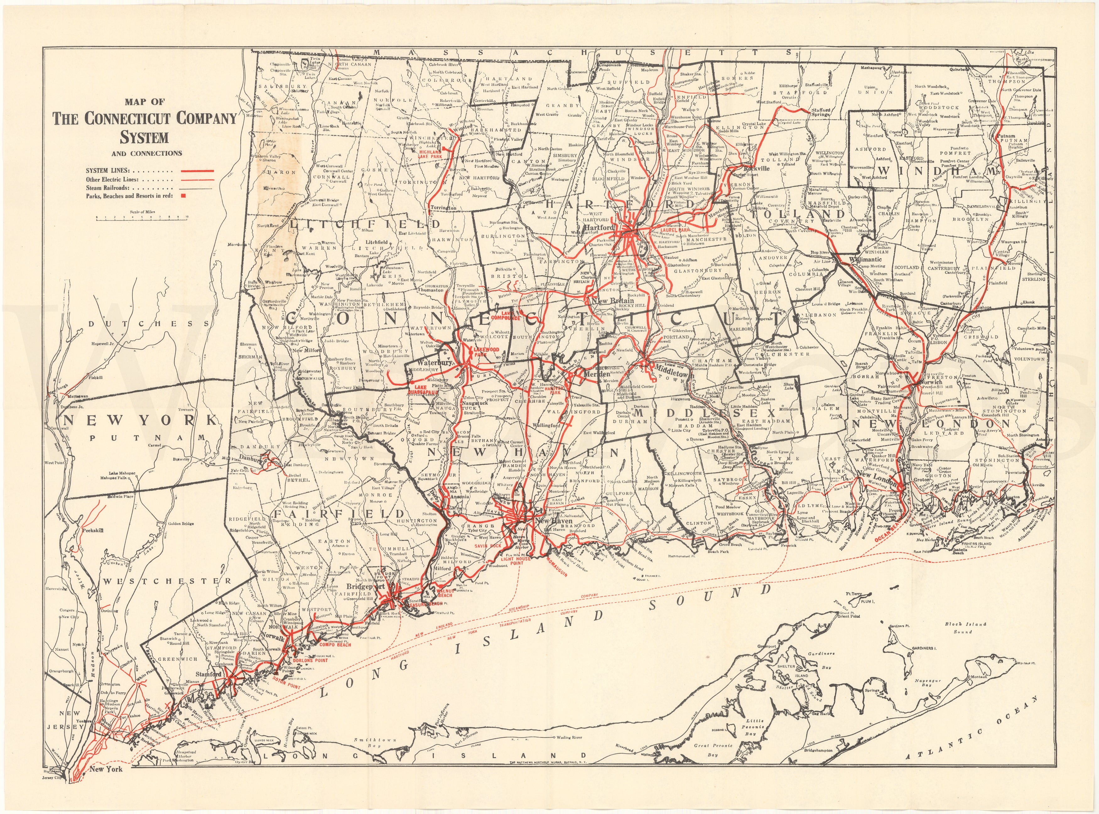 The Connecticut Company System Map (Facsimile) – WardMaps LLC