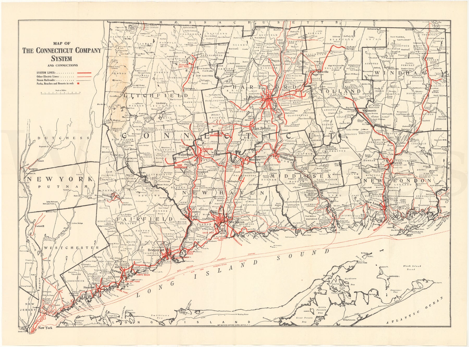 The Connecticut Company System Map (Facsimile) – WardMaps LLC