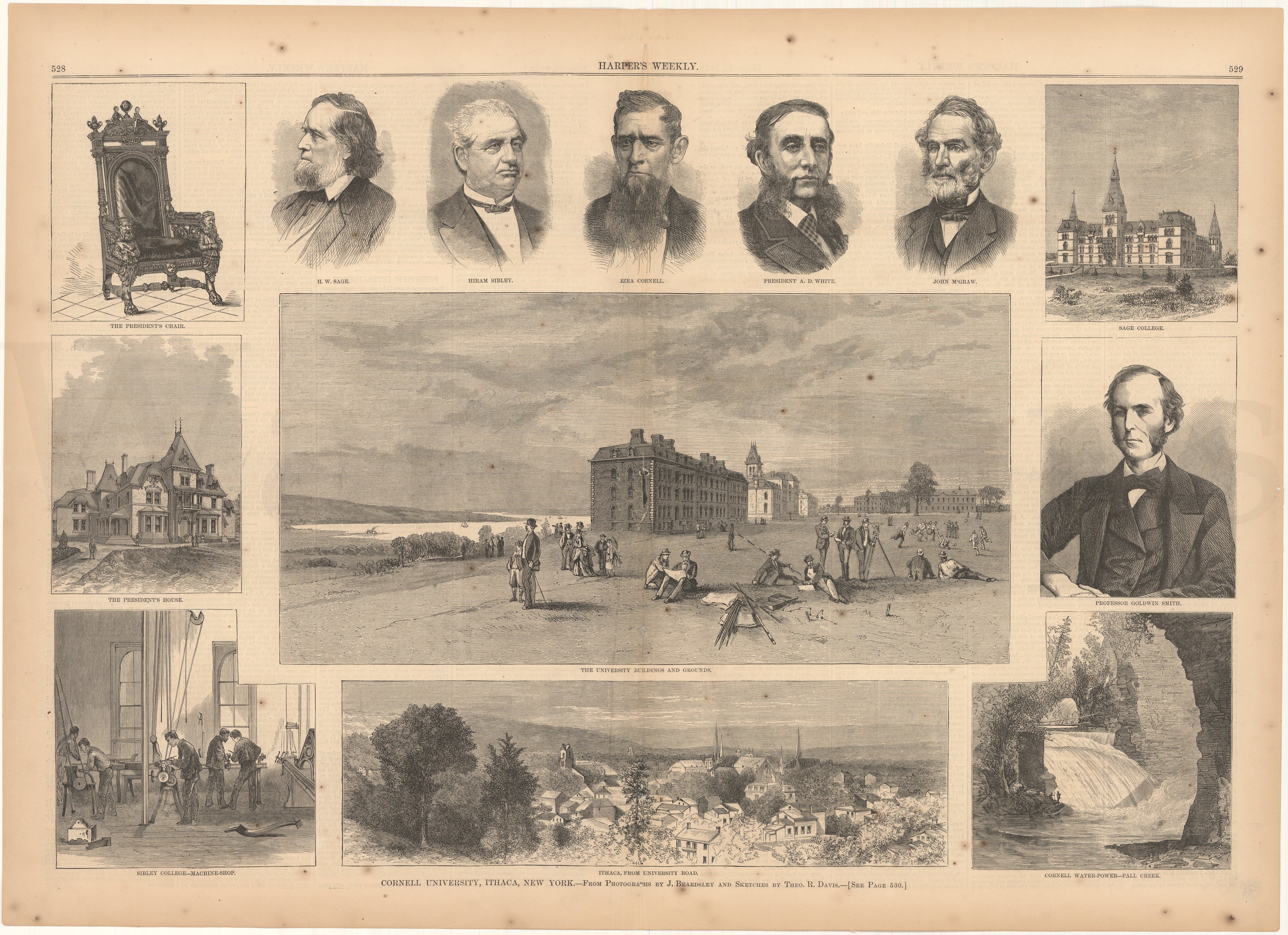 Cornell University Views, Ithaca, New York 1873 – WardMaps LLC