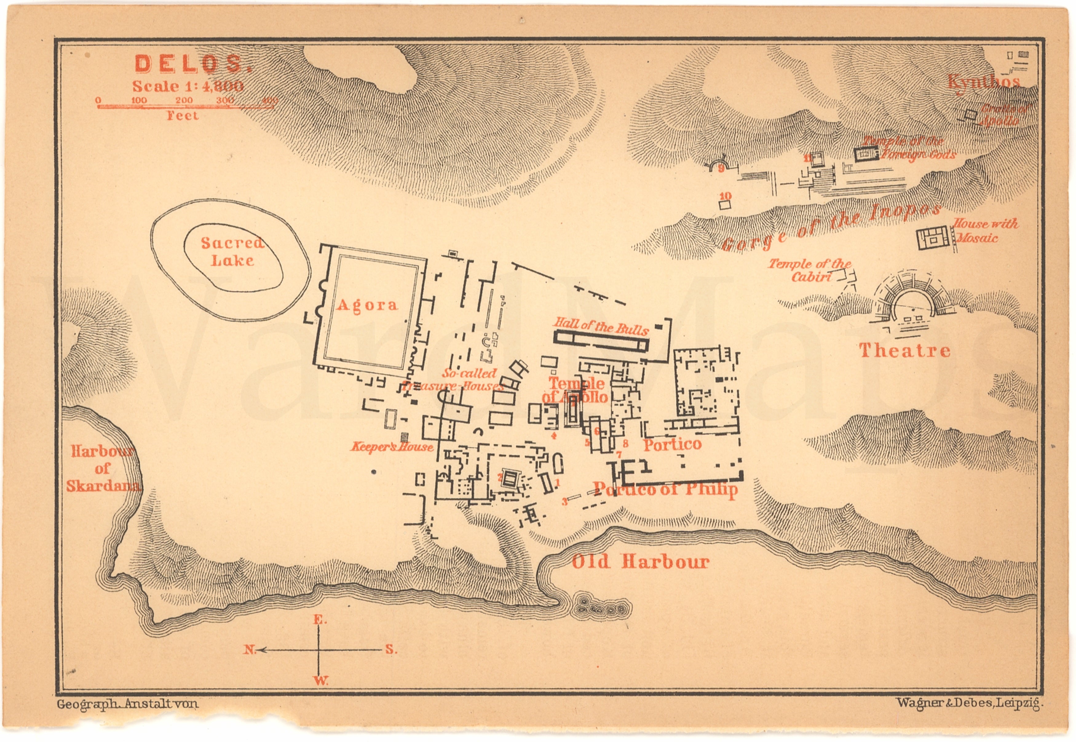 Delos, Greece 1894 – WardMaps LLC