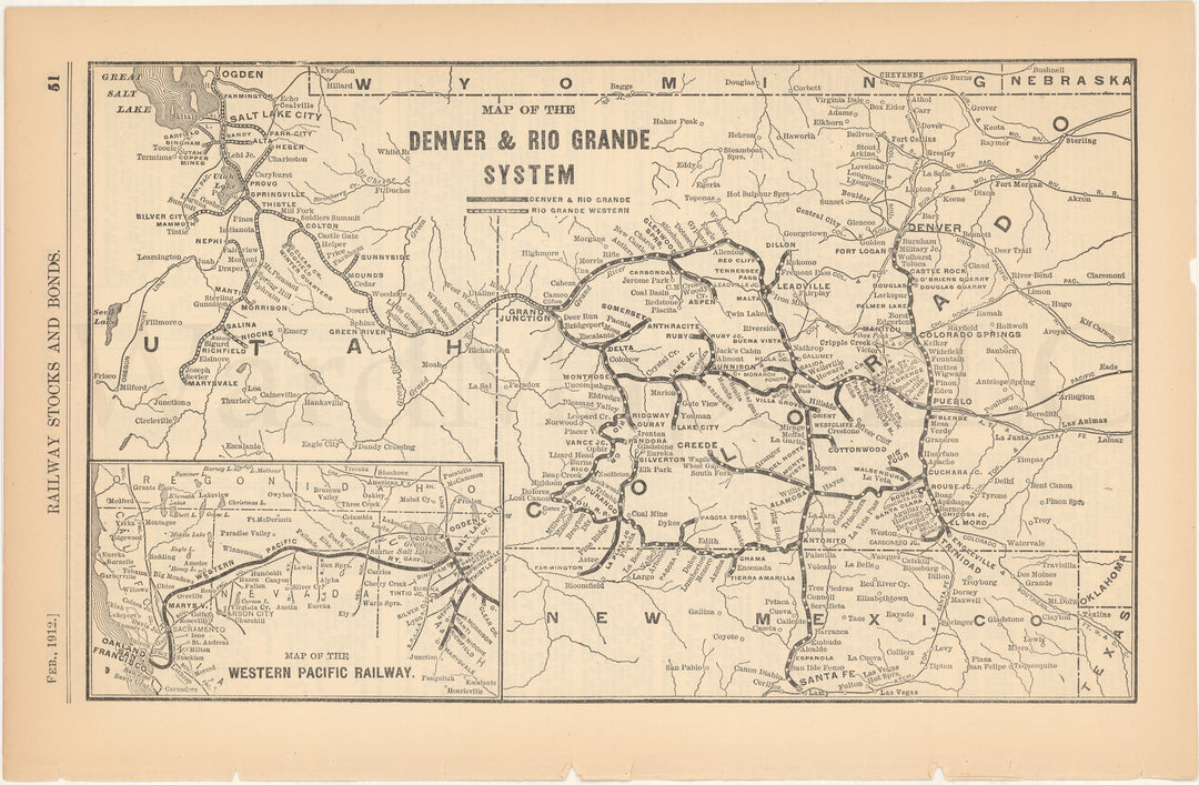 Denver & Rio Grande Railroad System 1912 – WardMaps LLC
