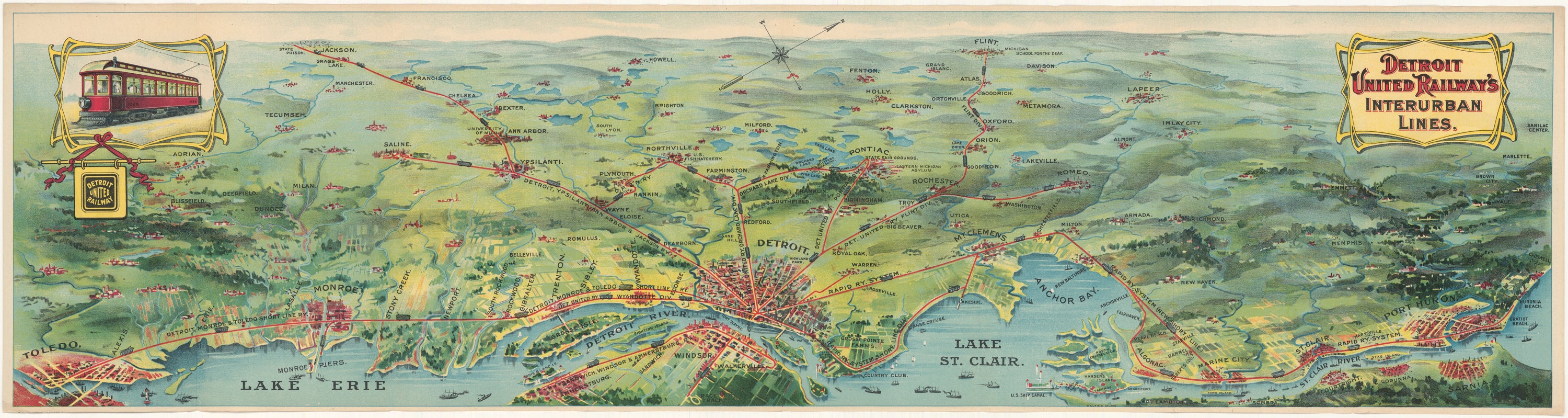 Detroit United Railway's Interurban Lines (Michigan) Circa 1910 ...