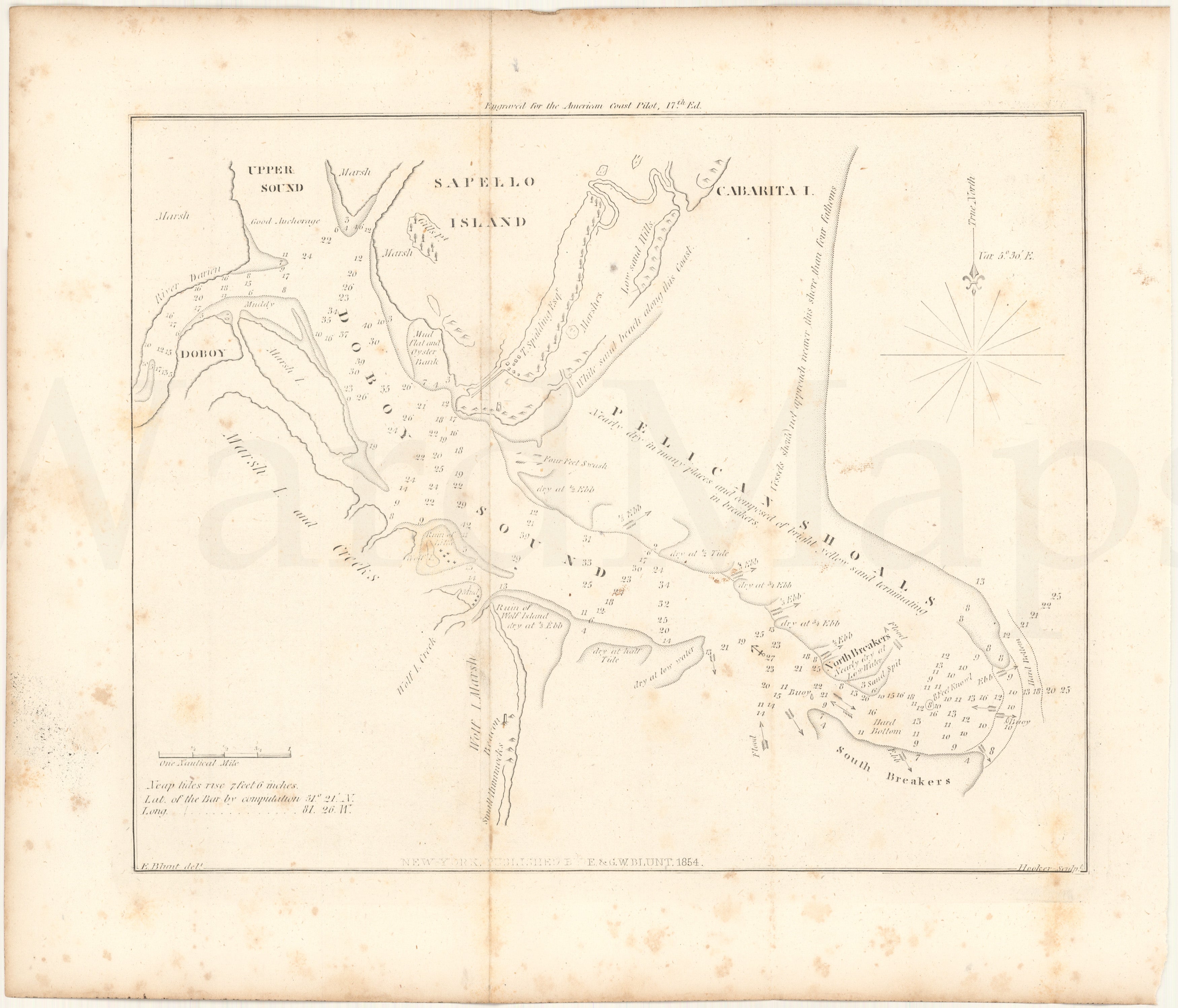 Doboy Sound and Sapelo Island, Georgia 1854 – WardMaps LLC