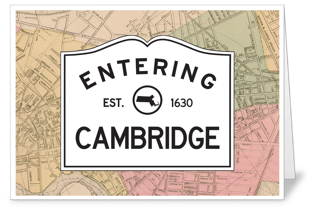 Entering Cambridge, Massachusetts Greeting Card – WardMaps LLC