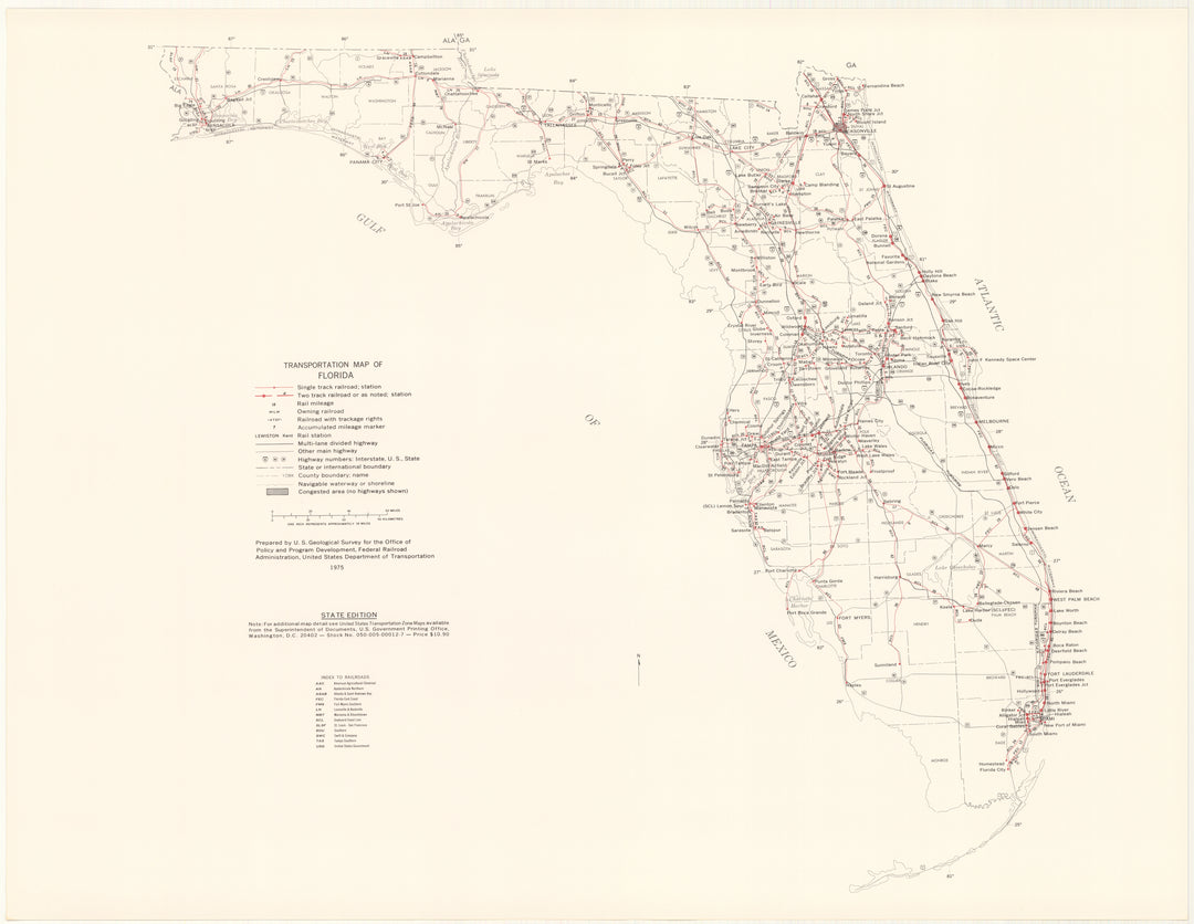 Florida Transportation Map 1975: State Edition – WardMaps LLC