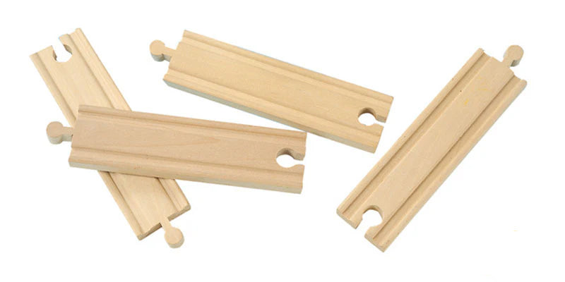 Wooden Train Track: Four 6" Straight Tracks – WardMaps LLC
