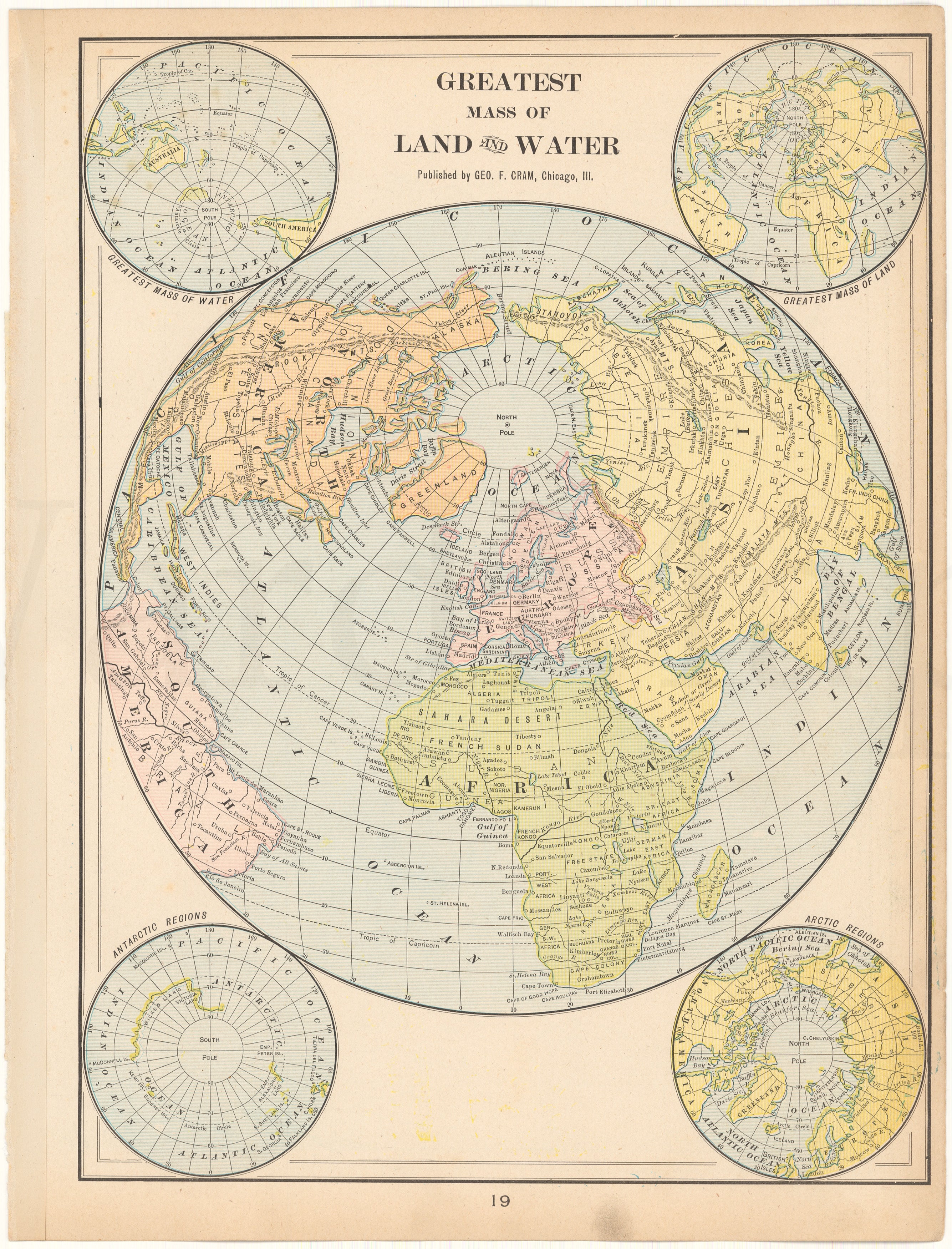 World 1903: Greatest Mass of Land and Water – WardMaps LLC
