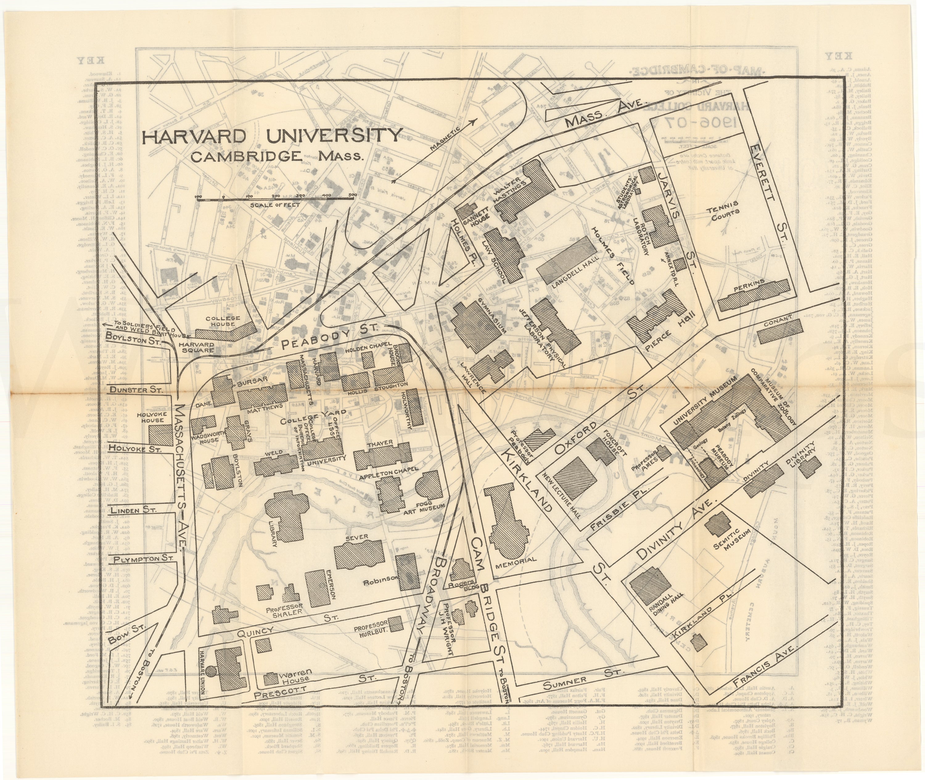 Harvard University, Cambridge, Massachusetts 1906-07 – WardMaps LLC