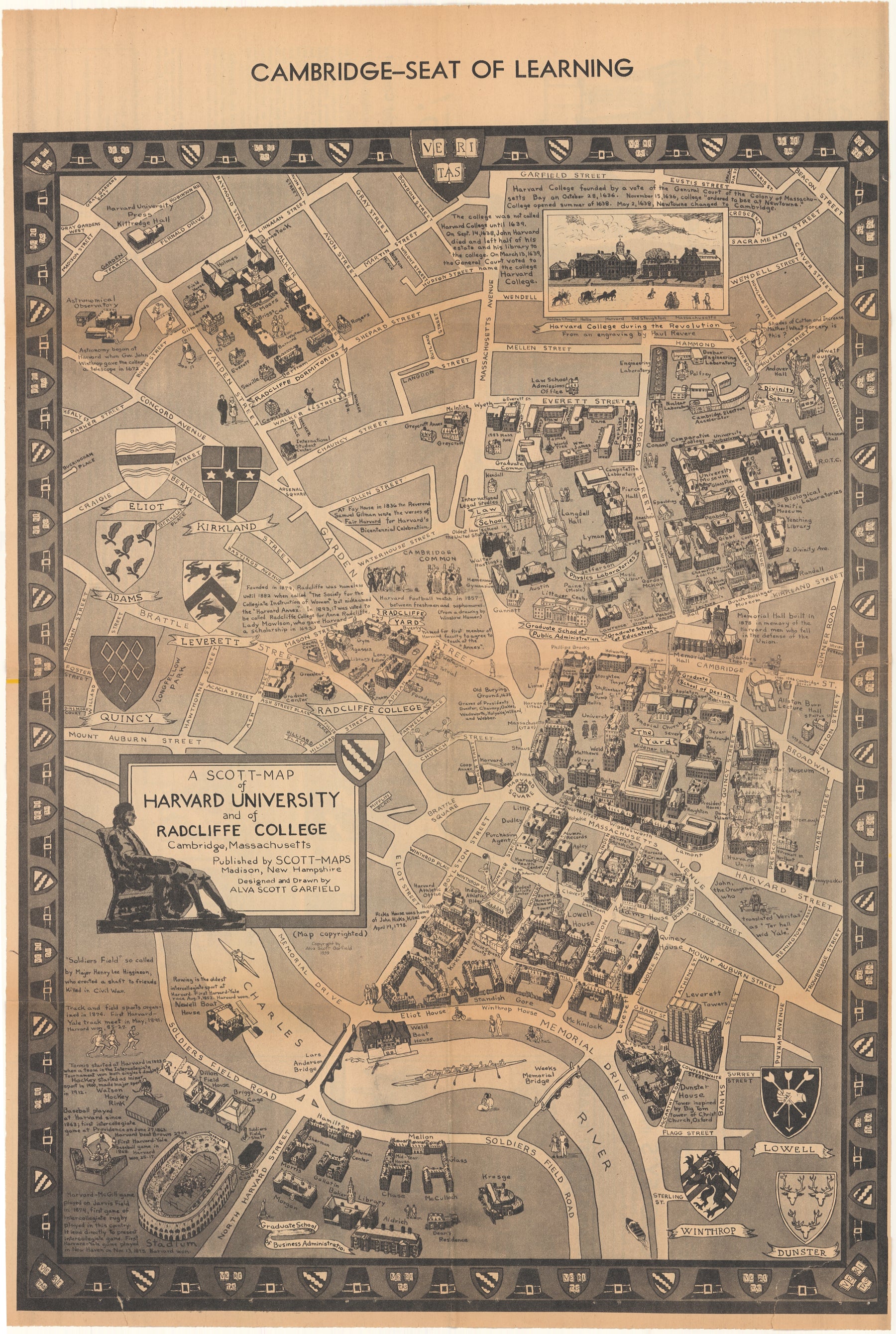 Harvard University, Cambridge, Massachusetts "Scott-Map" – WardMaps LLC