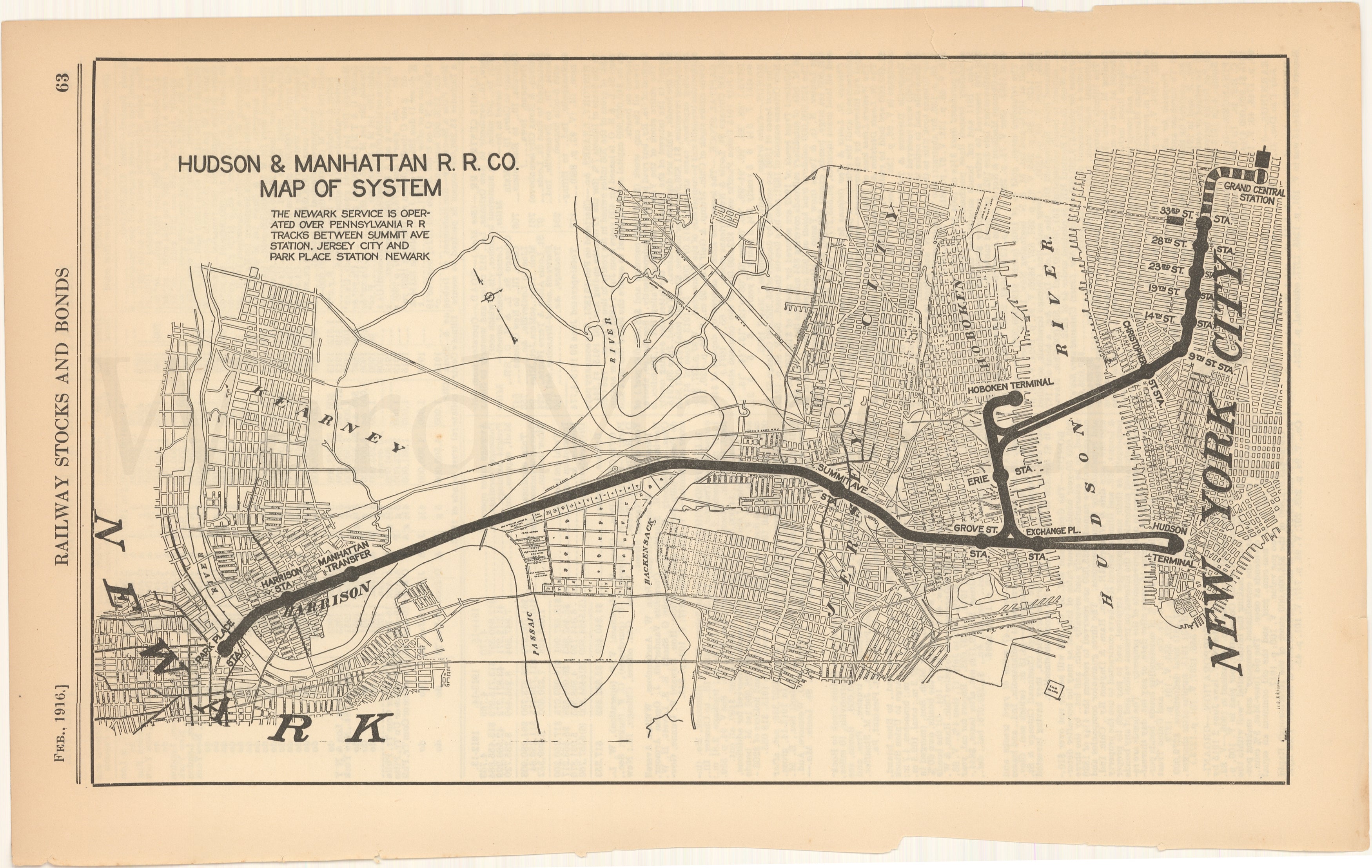 Hudson & Manhattan Railroad Co. System 1916 (Now the PATH Train ...