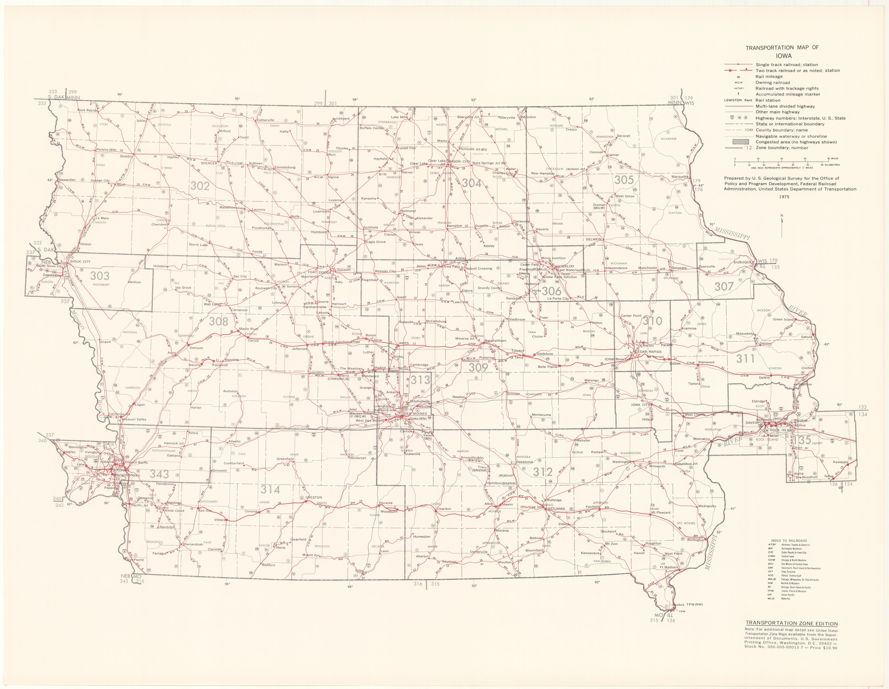 Iowa Transportation Map 1975: Zone Edition – WardMaps LLC